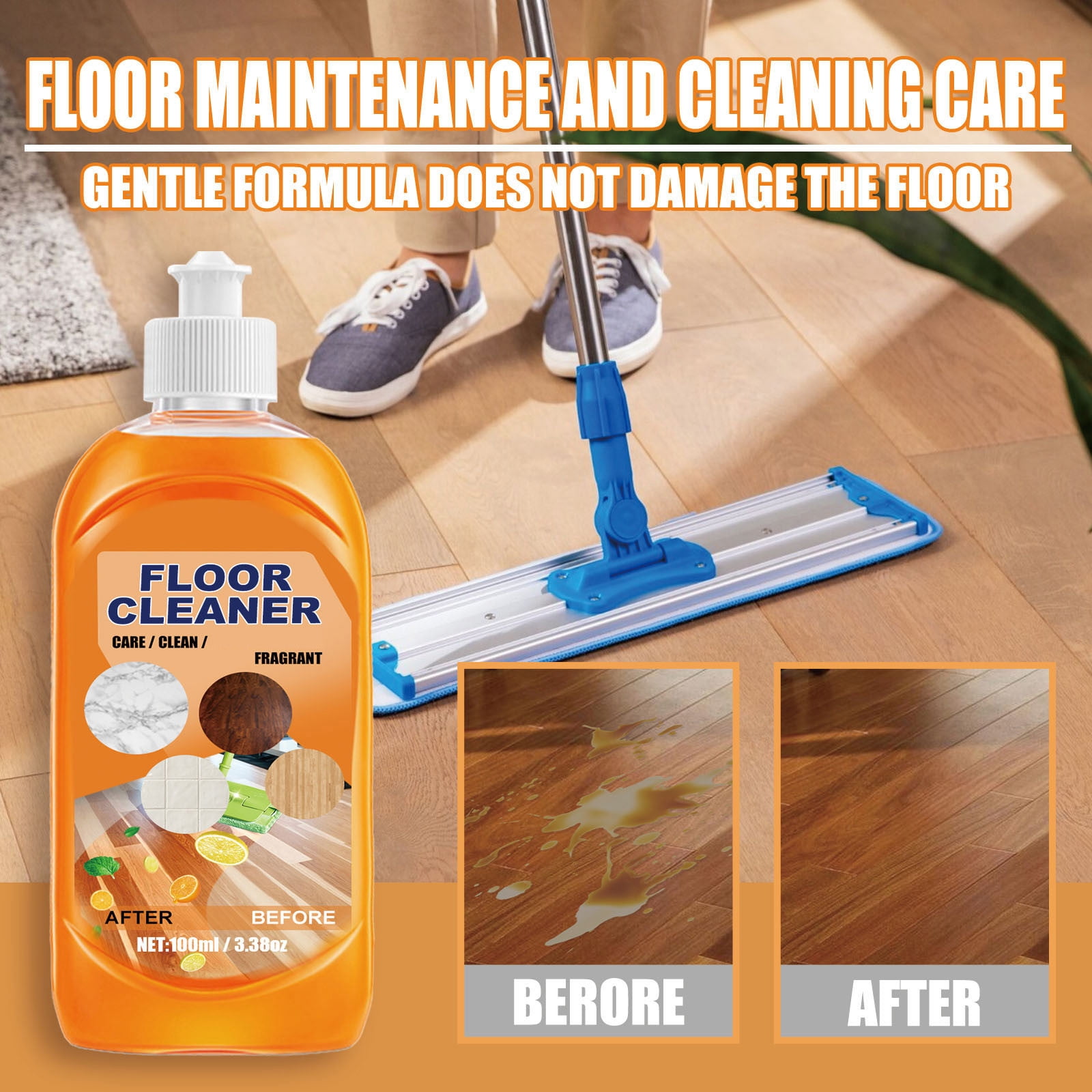 Floor Cleaner Liquid | Multi-Surface Vinegar-Based Polish | Natural ...