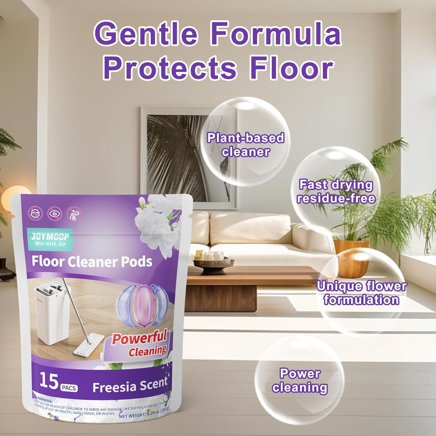 Floor Cleaner Pods for Mopping, 75 PCS Hardwood Floor Solution, Works ...