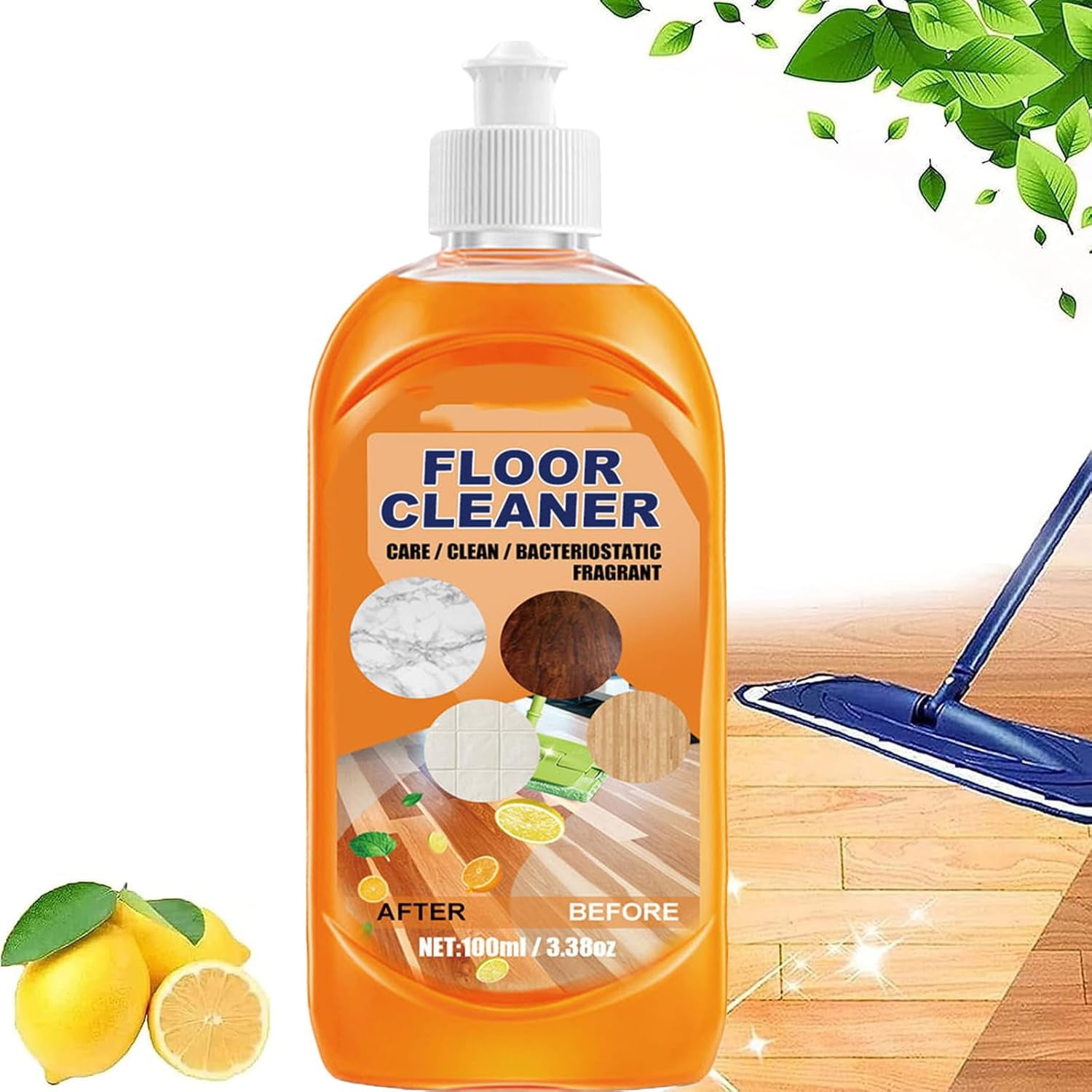 Floor Cleaner, Powerful Decontamination Floor Cleaner, Orange Floor Cleaner, Multipurpose Floor ...