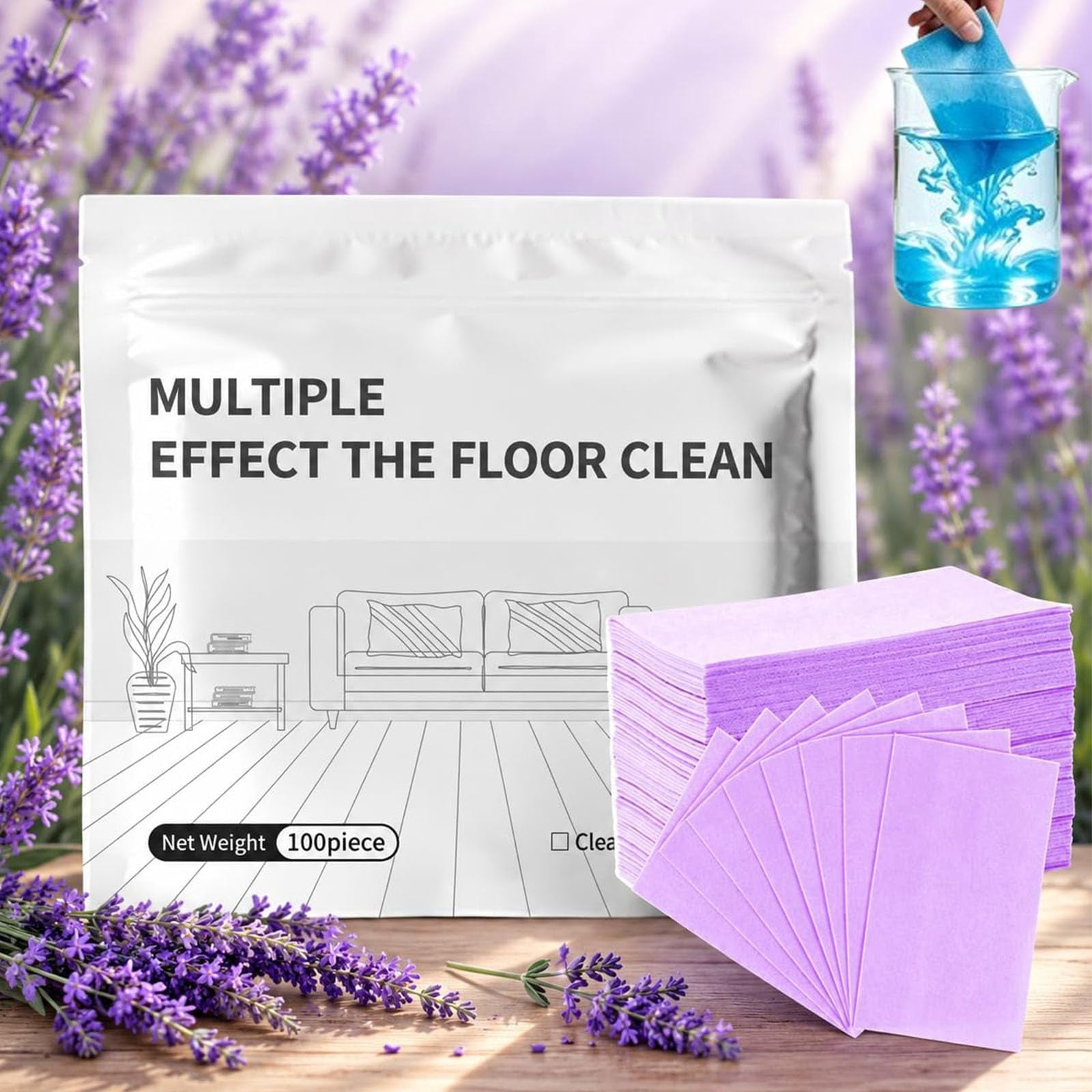 Floor Cleaning Sheets, Water-Soluble Multi-Effect Floor Cleaner Sheets ...