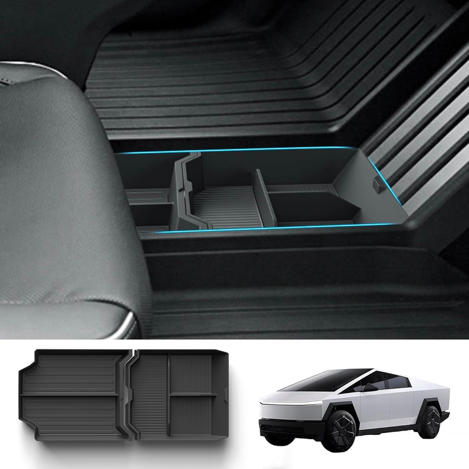 Floor Console Organizer for MMF7 Cybertruck 2024 Lower Center Console ...