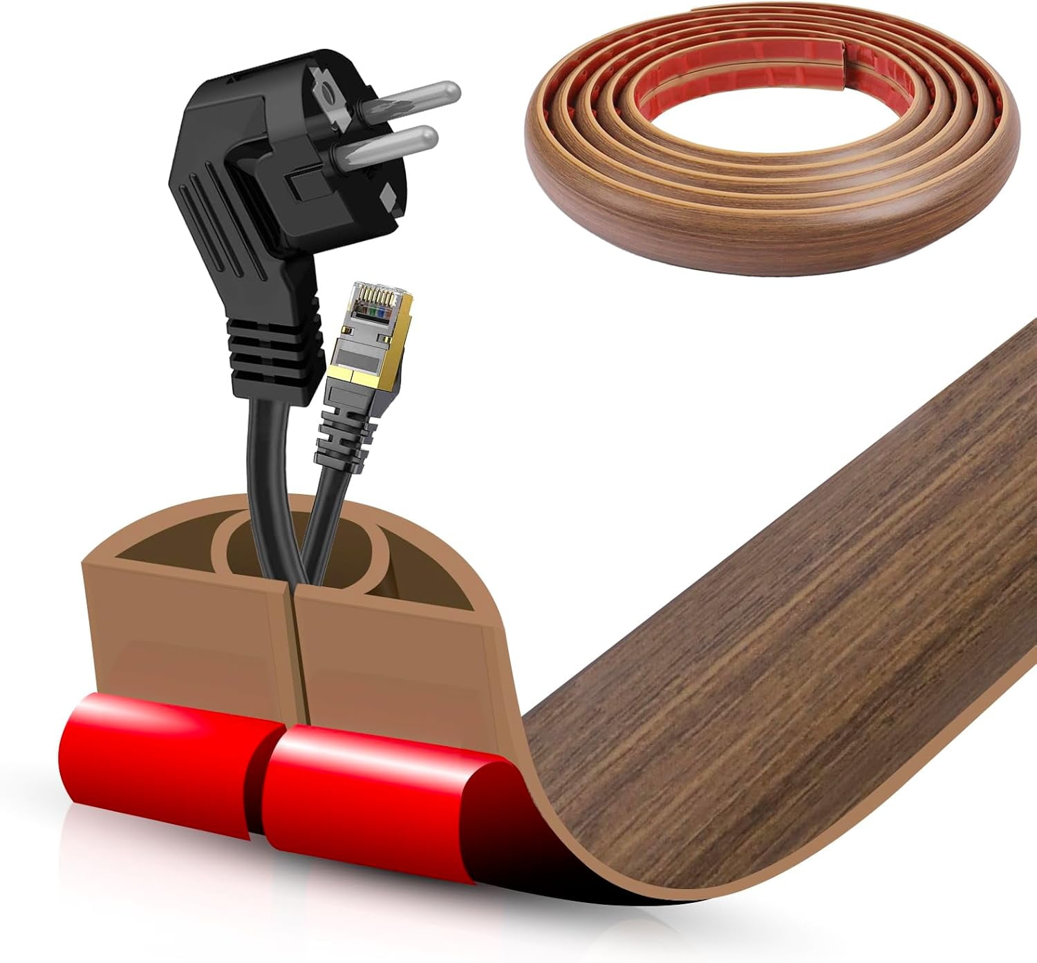 Floor Cord Cover Cable Cavity Self Adhesive Cord Hider Floor 10FT Floor ...