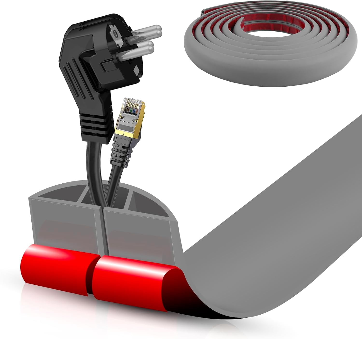 Floor Cord Cover Self Adhesive Cord Hider,10FT Cable Management ...