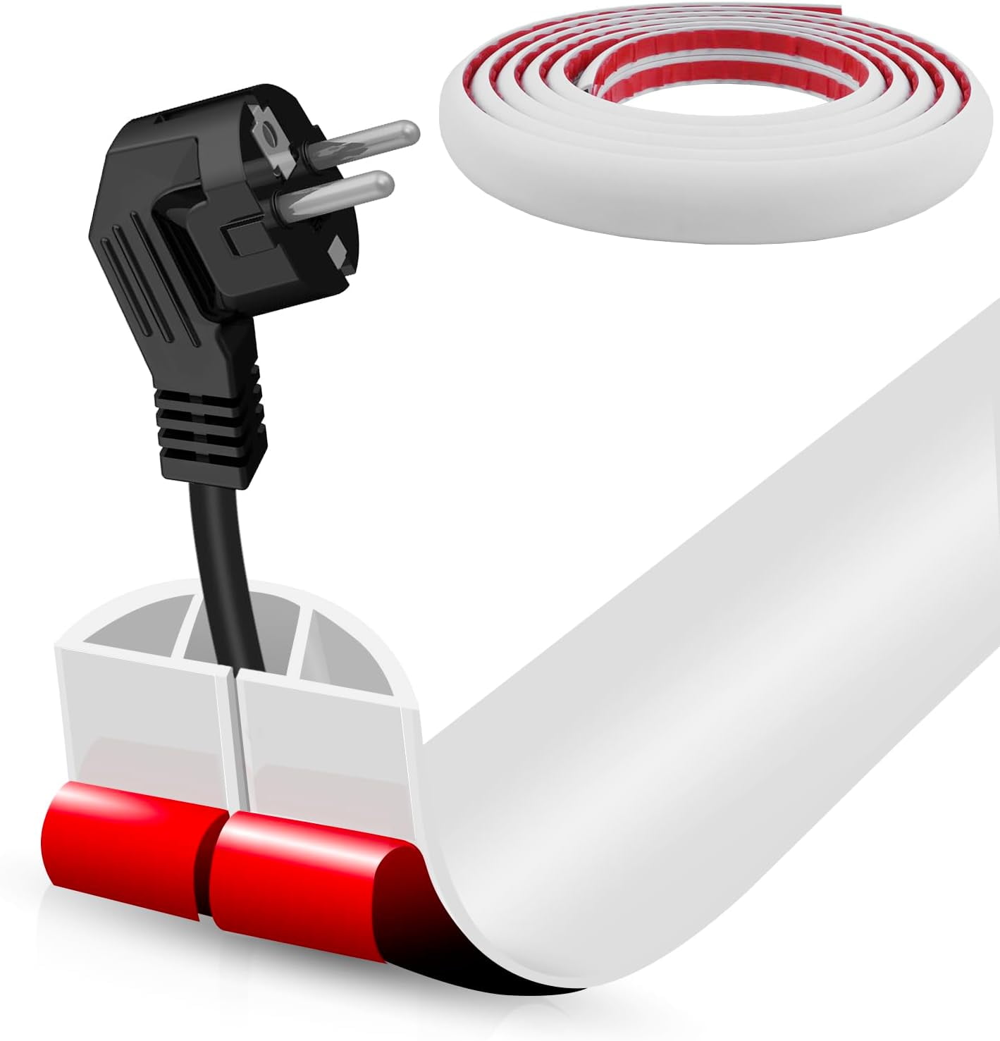 Floor Cord Cover Self Adhesive Cord Hider,10FT Cable Management ...