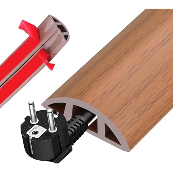Floor Cord Covers 10 FT, Self Adhesive Cord Hider, Floor Cable ...