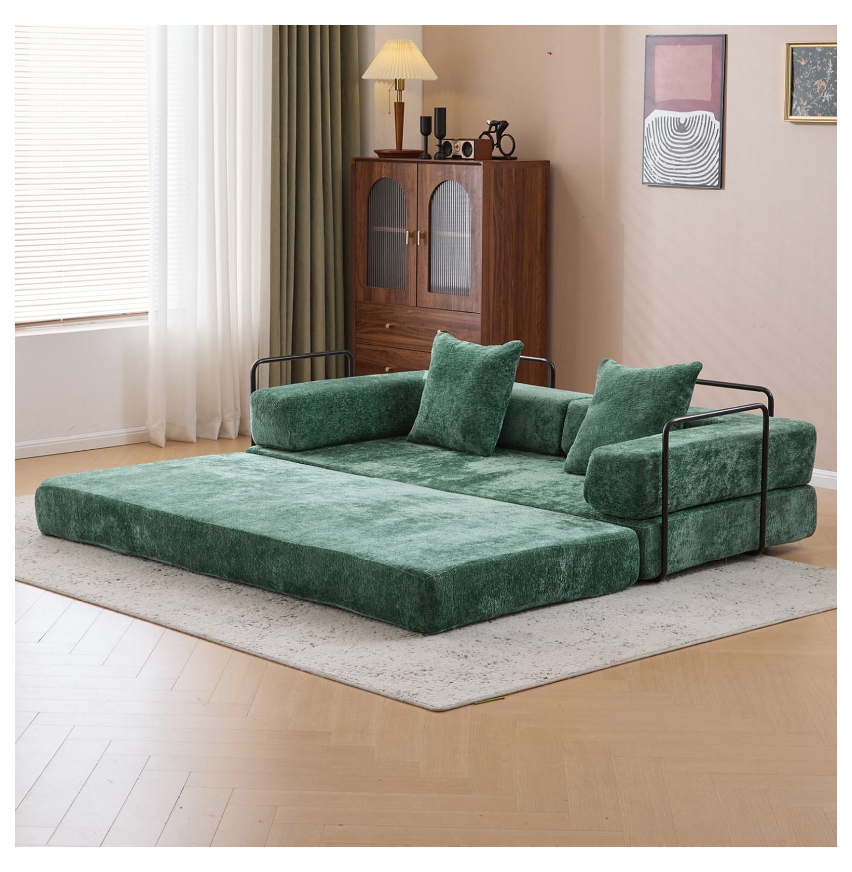 Floor Couch,Compression Sofa,Convertible Floor Sofa Bed-with Pillow ...