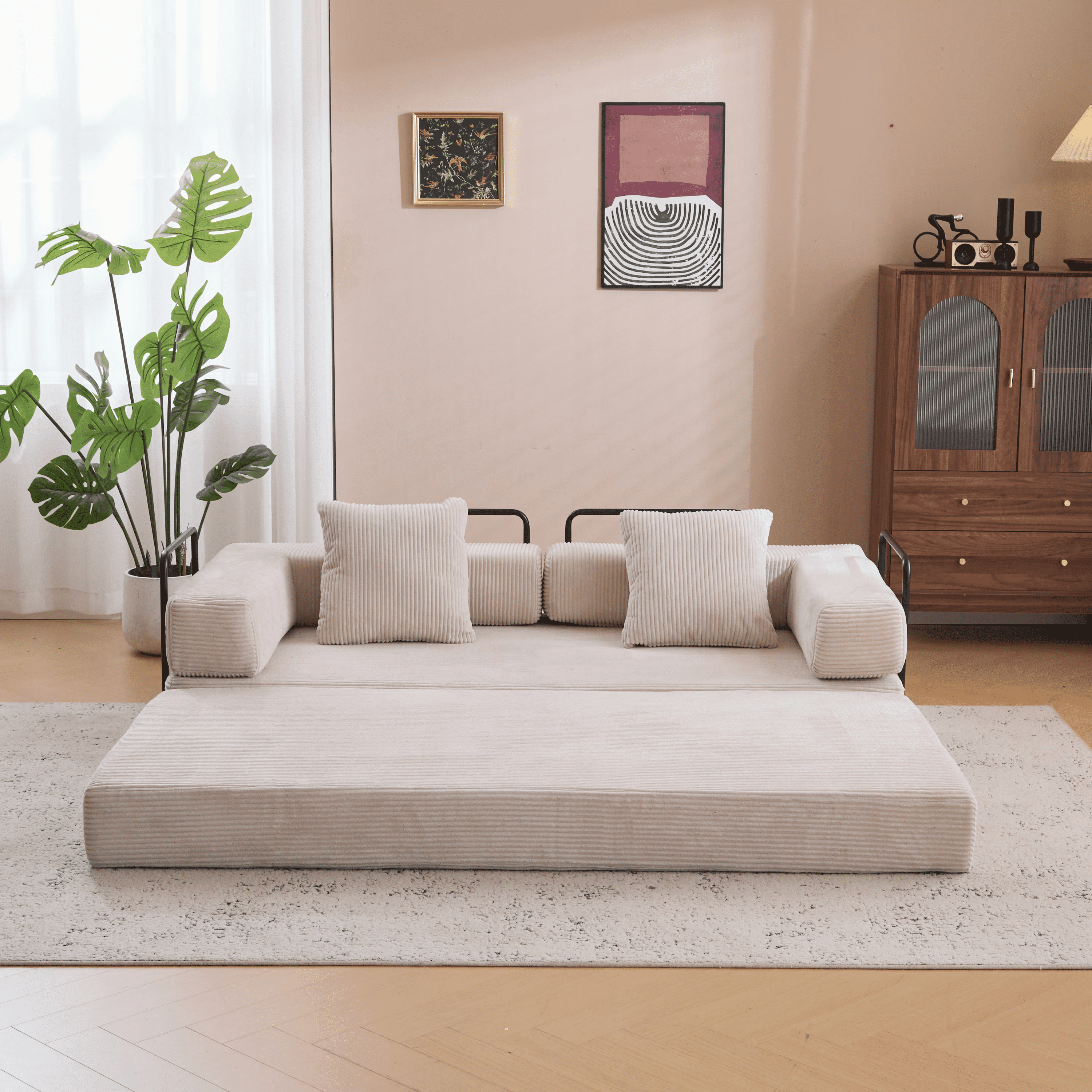 Floor Couch, Compression Sofa, Convertible Floor Sofa Bed with Pillow ...