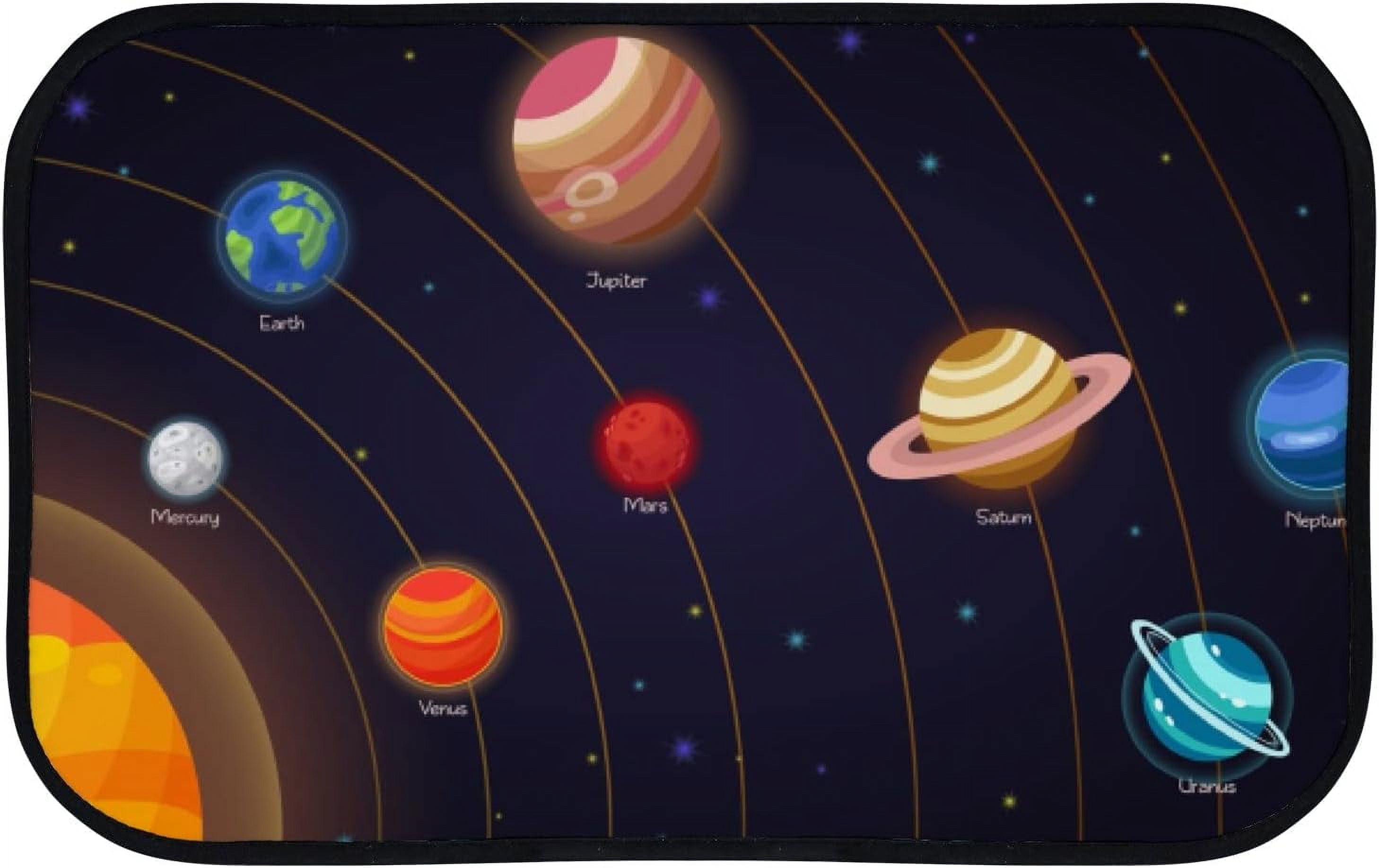 Floor Door Mats Bath Rugs Cartoon Planets Solar System Bathroom Carpet ...