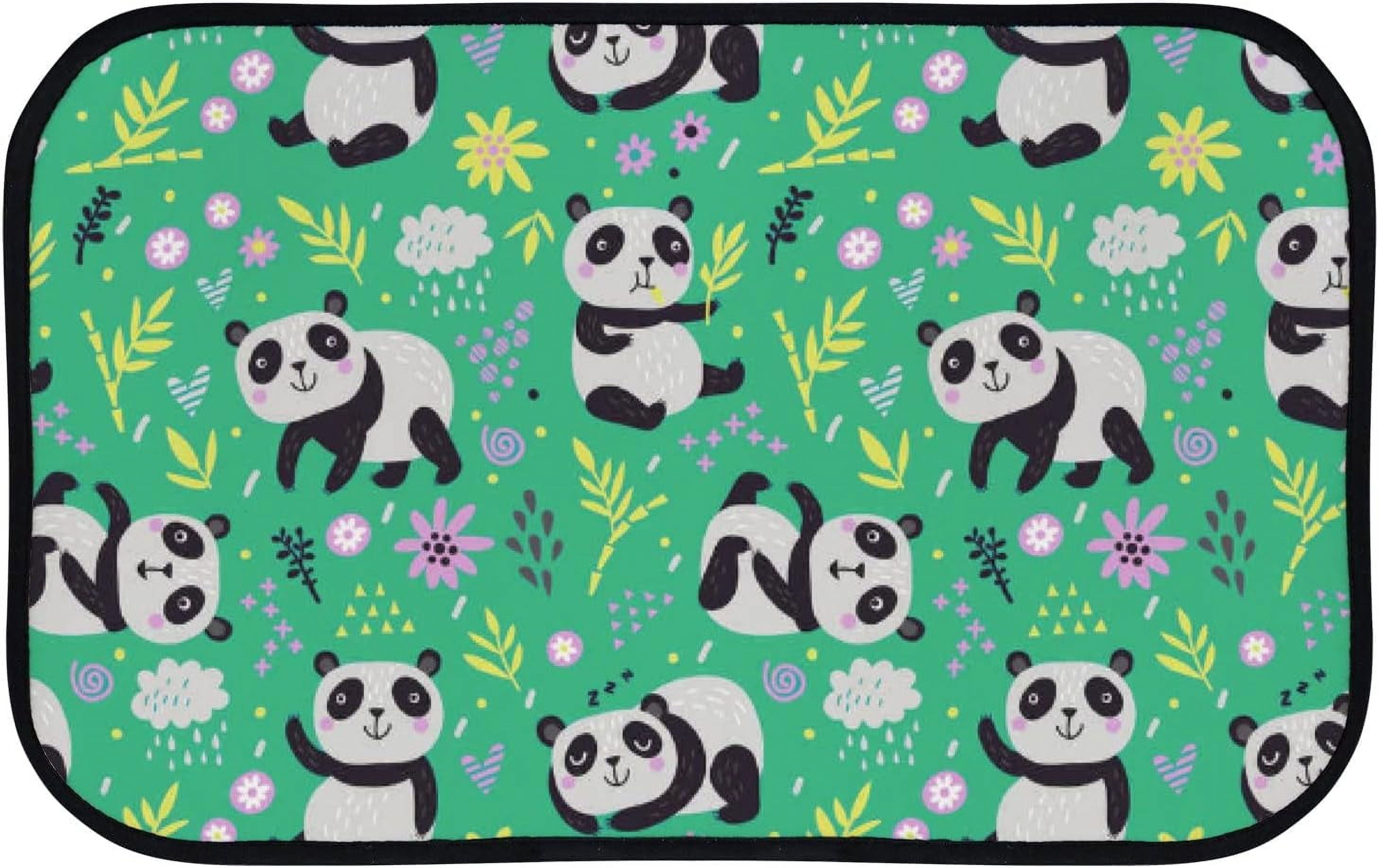 Floor Door Mats Bath Rugs Cute Panda , Entry Rug Non-Slip Washable ...