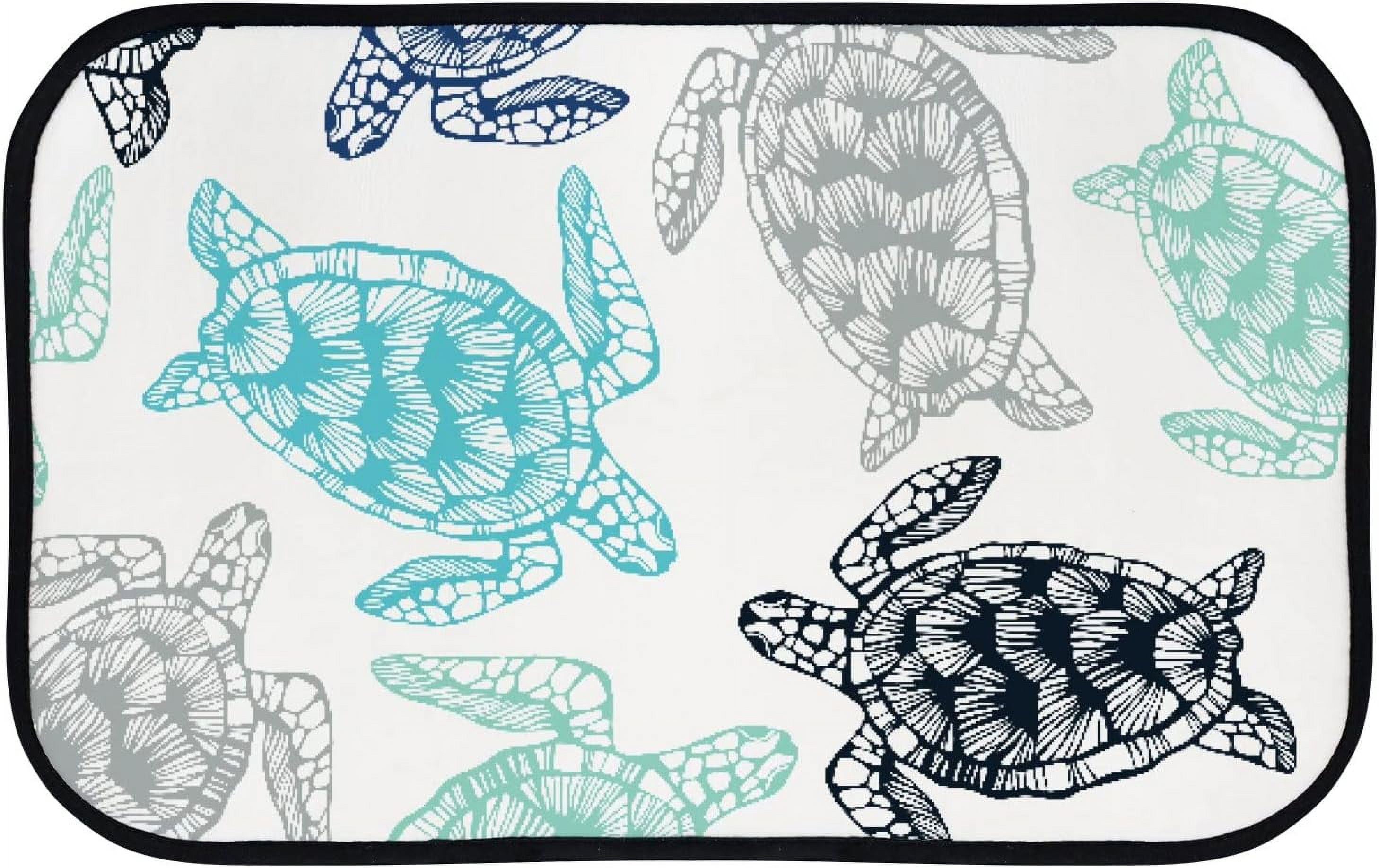 Floor Door Mats Bath Rugs Sea Turtles , Entry Rug Non-Slip Washable ...