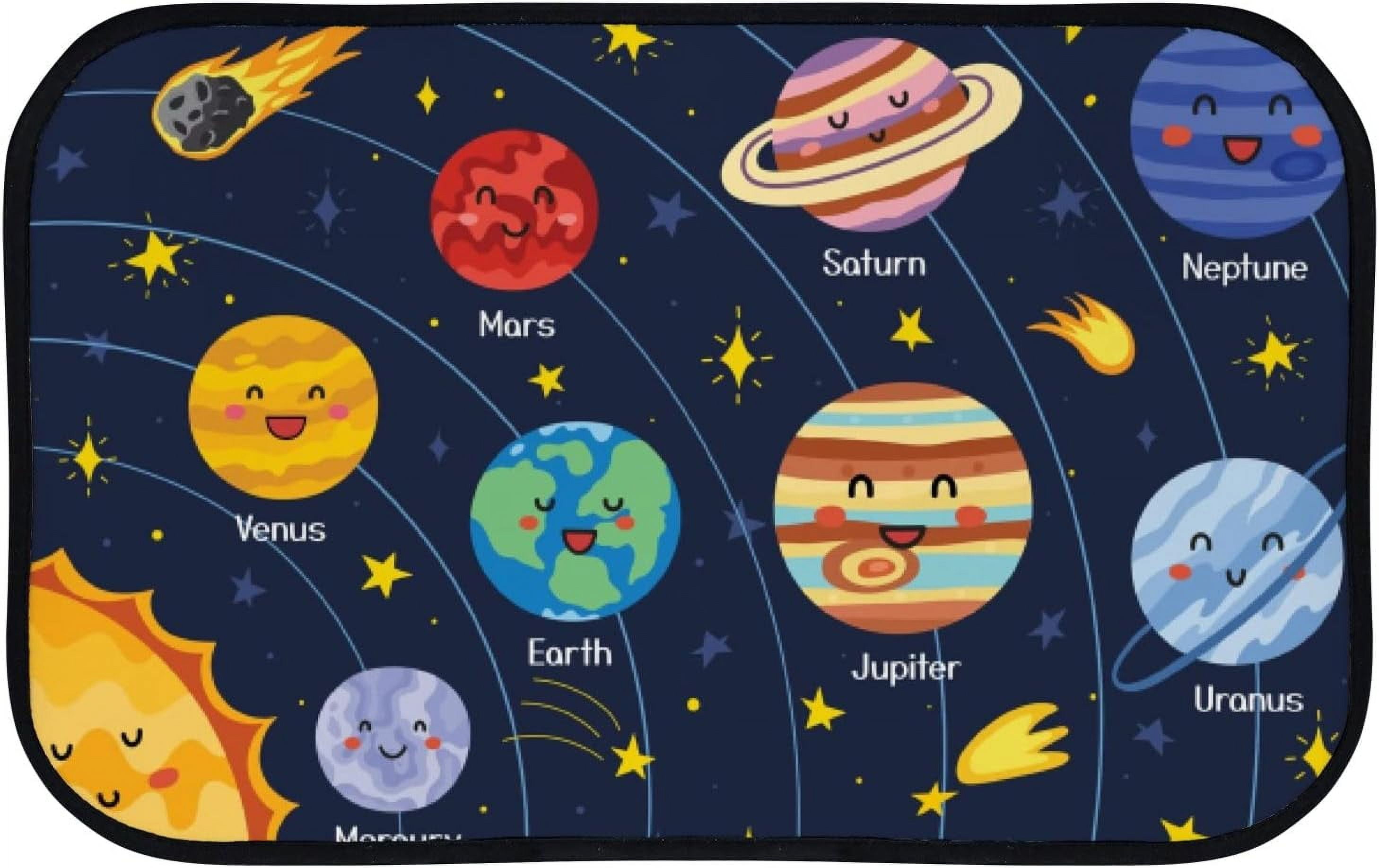Floor Door Mats Bath Rugs Solar System Poster Cute Planets Bathroom ...