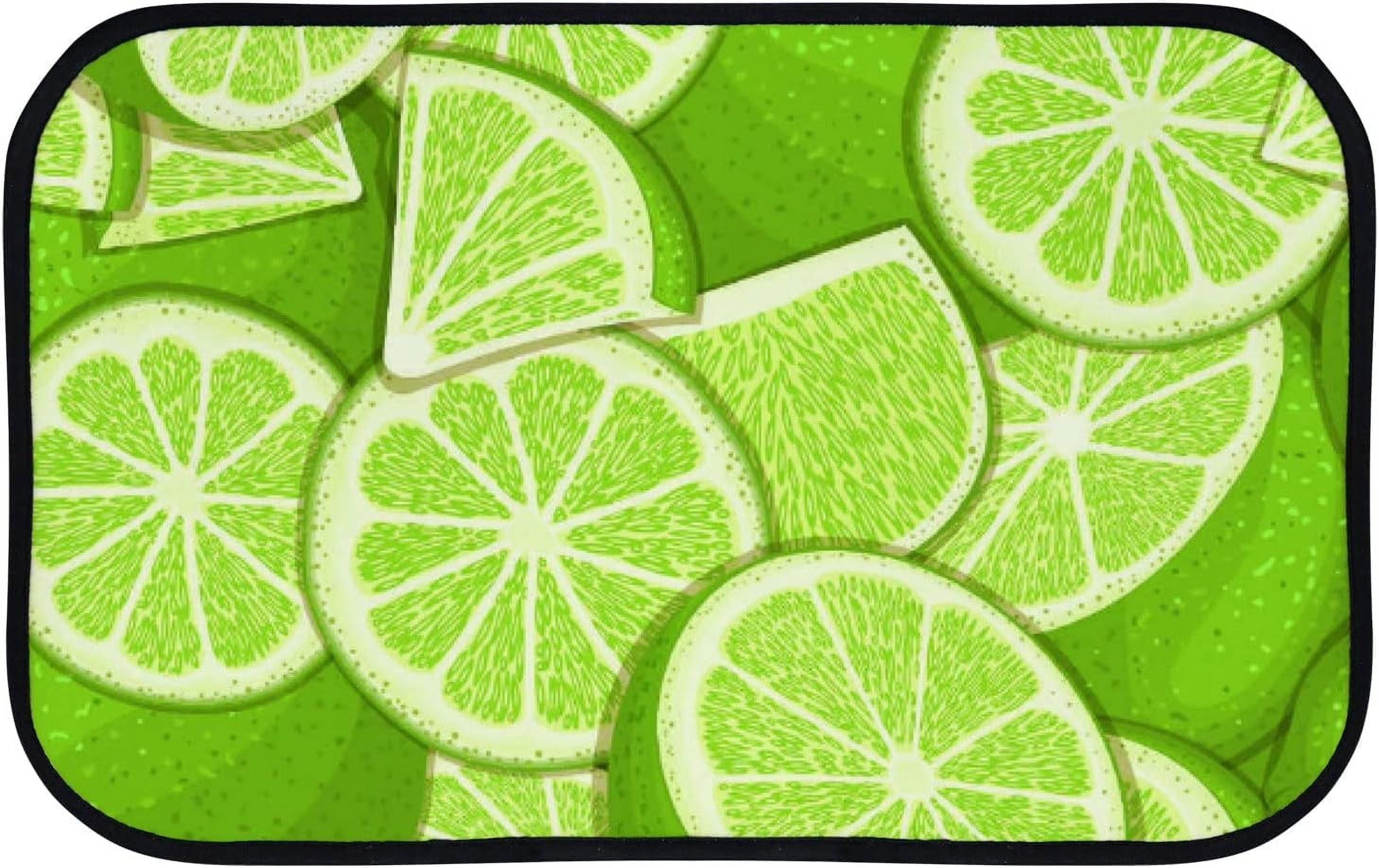 Floor Door Mats Bath Rugs Tropical Lime Green , Entry Rug Non-Slip ...