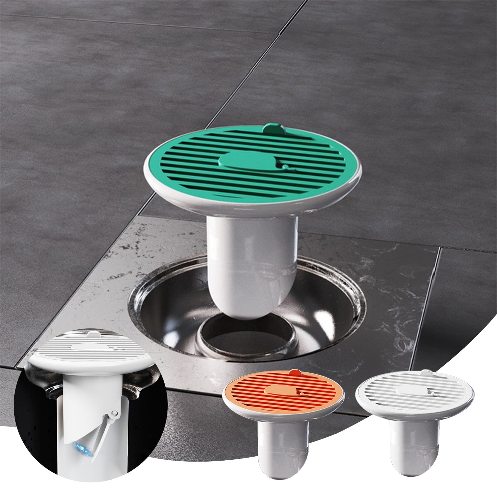 Floor Drain Backflow Preventer Valve Insert, One-Way Sewer Odor Stopper ...