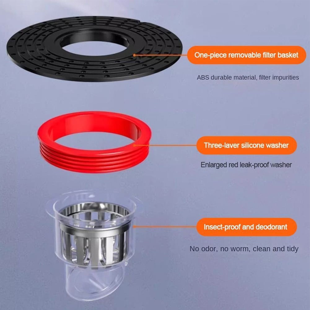Floor Drain Core Shower Floor Strainer Cover Toilet Sewer Anti Odor ...