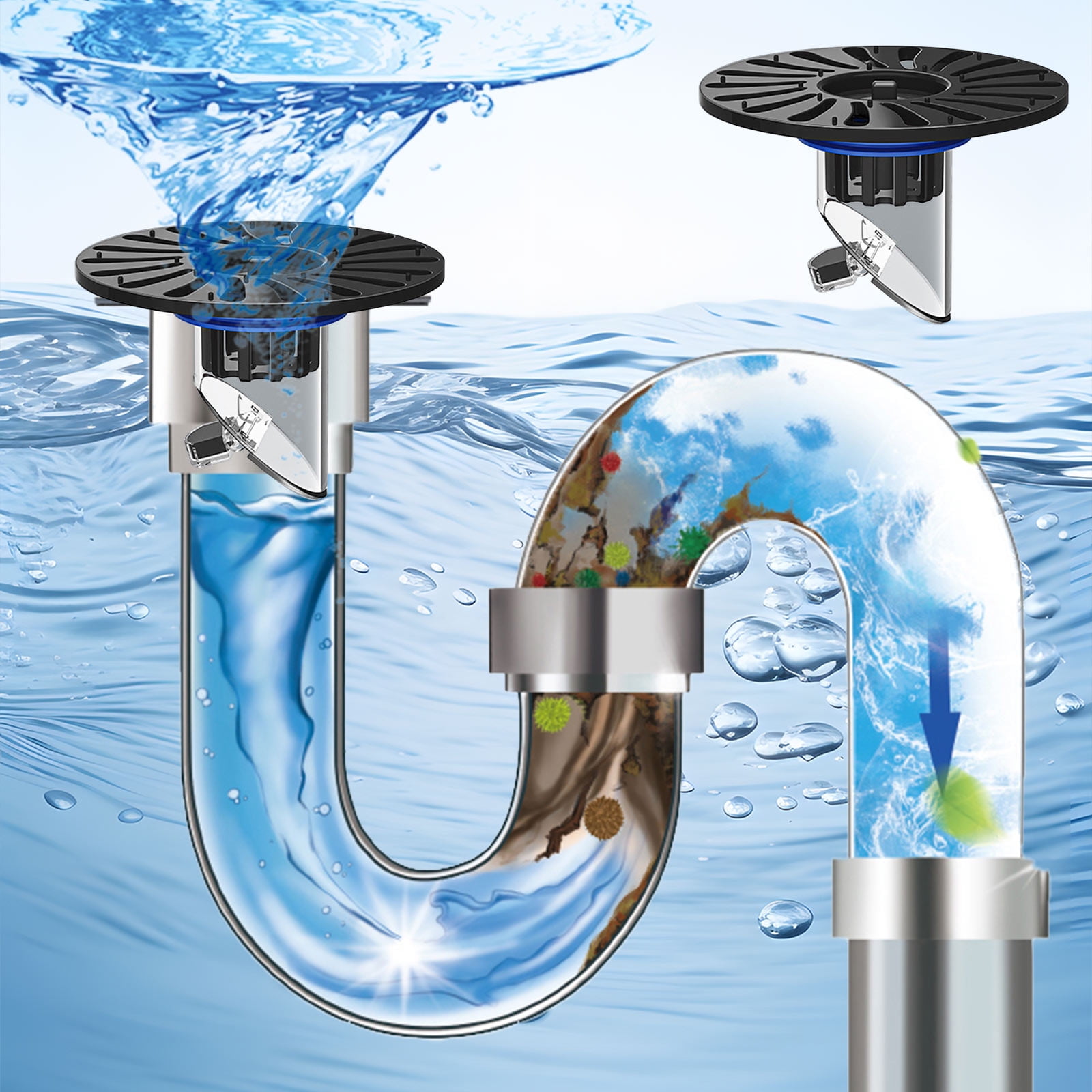 Floor Drain Deodorizer Plug,Universal Stainless Steel Bathroom Sewer ...