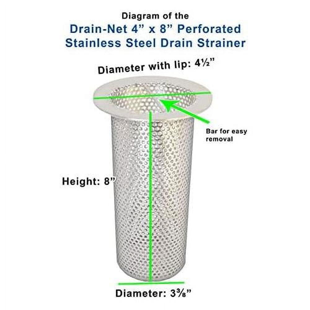 Floor Drain Strainer, 8" Tall, Perforated Stainless Steel - Walmart.com