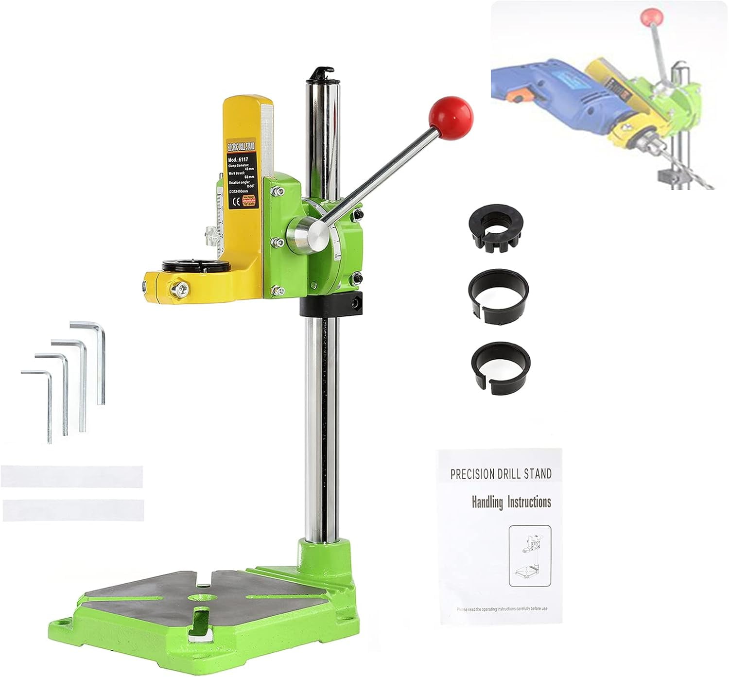 Floor Drill Press Stand for Hand Drill, 90 Degree Rotating Adjustable ...