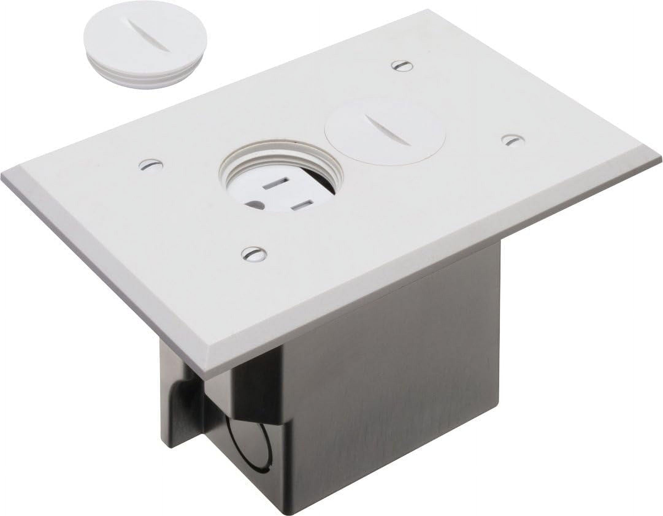 Floor Electrical Box Kit with Outlet and Plate, for Installed Floors, 1 ...