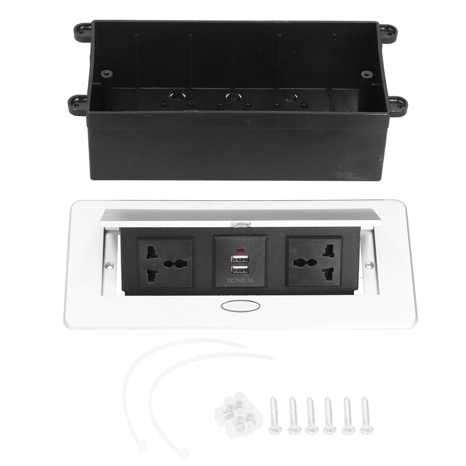 Floor Electrical Outlet Pop Up Desktop Socket 3 Hole Dual USB Power ...