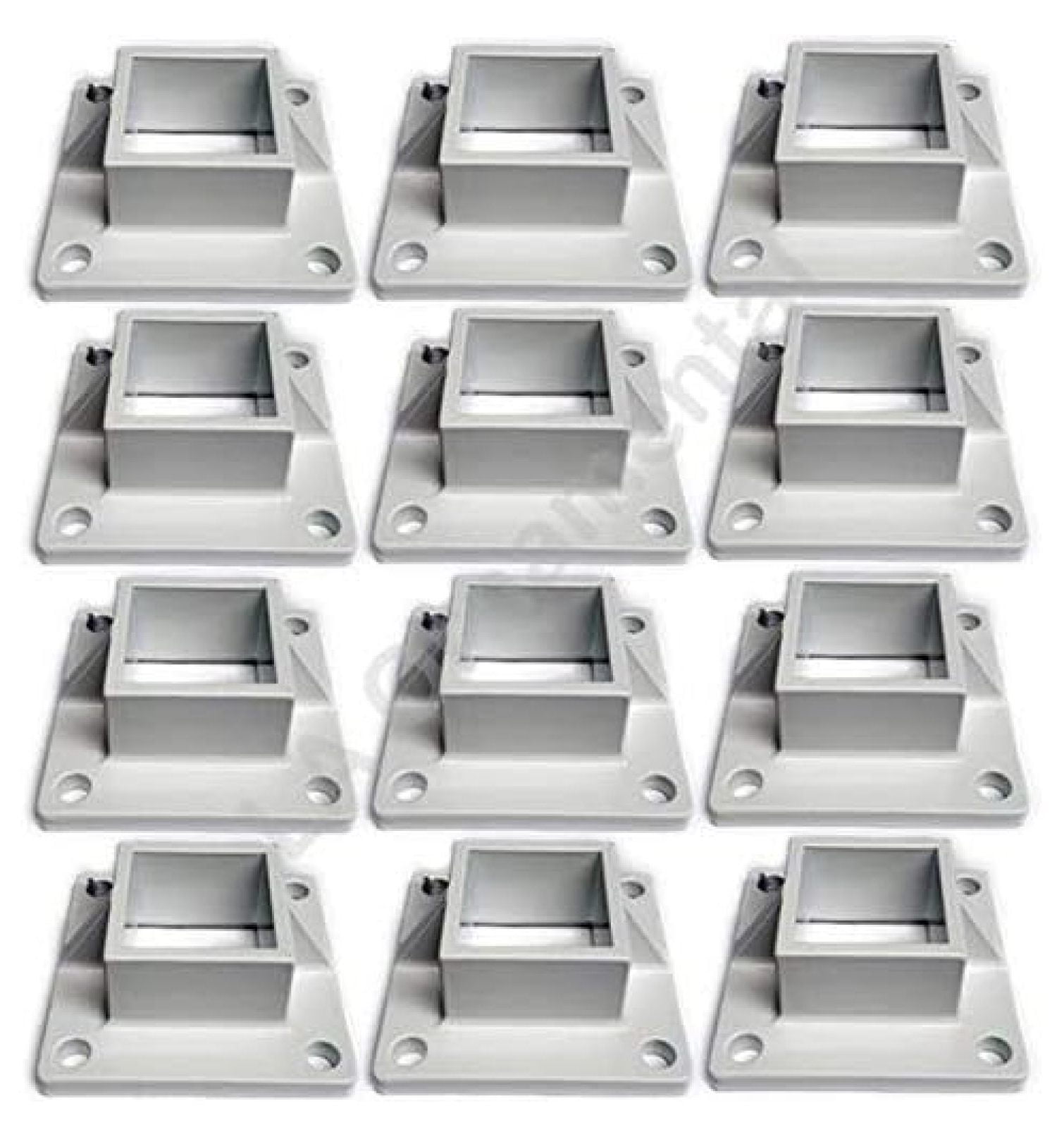 Floor Flange 2" x 2" Square Aluminum Fence Posts Heavy Duty, Deck Mount ...