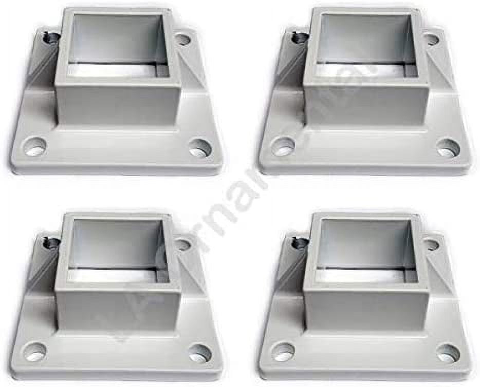 Floor Flange 2" x 2" Square Aluminum Fence Posts Heavy Duty, Deck Mount ...