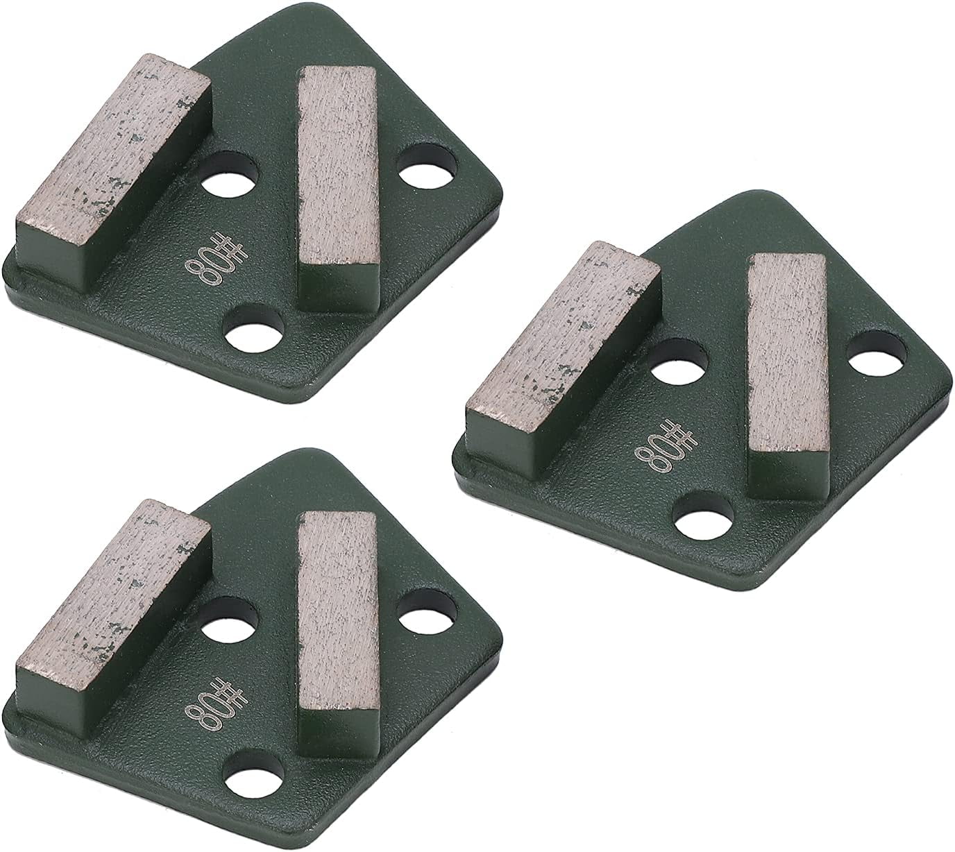 Floor Grinding Pad Disc, Pack of 3 Trapezoid Type Green 80# Aluminum ...