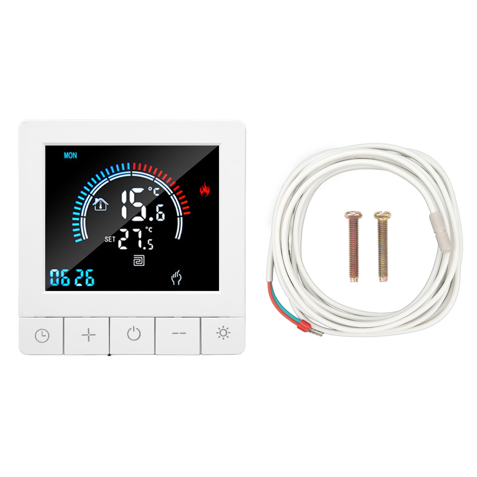 Floor Heating Thermostat LCD Display Touch Control Intelligent Timing ...