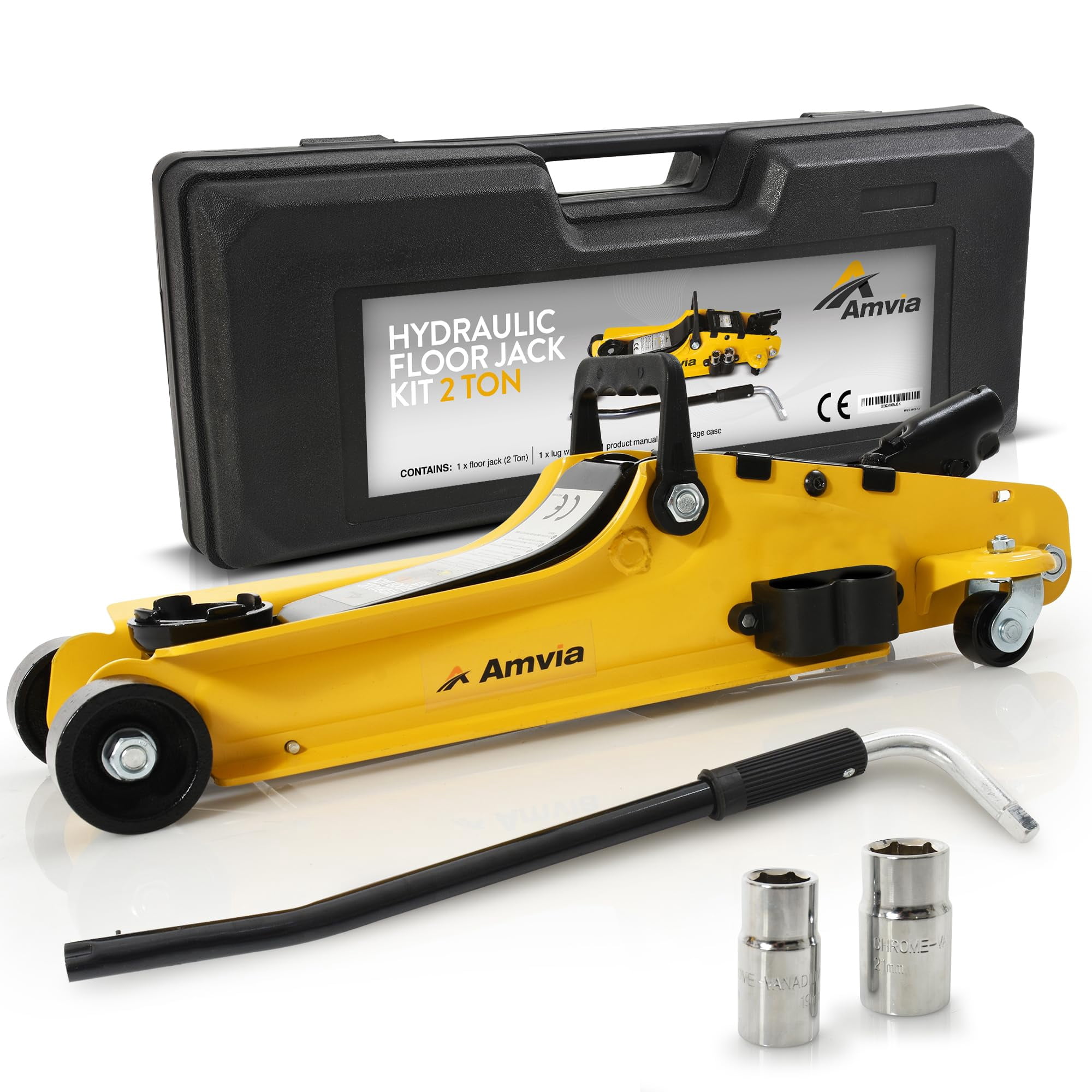 Floor Jack Kit 2 Ton with Case (4,400 lbs) | Car Jack Kit - Hydraulic ...
