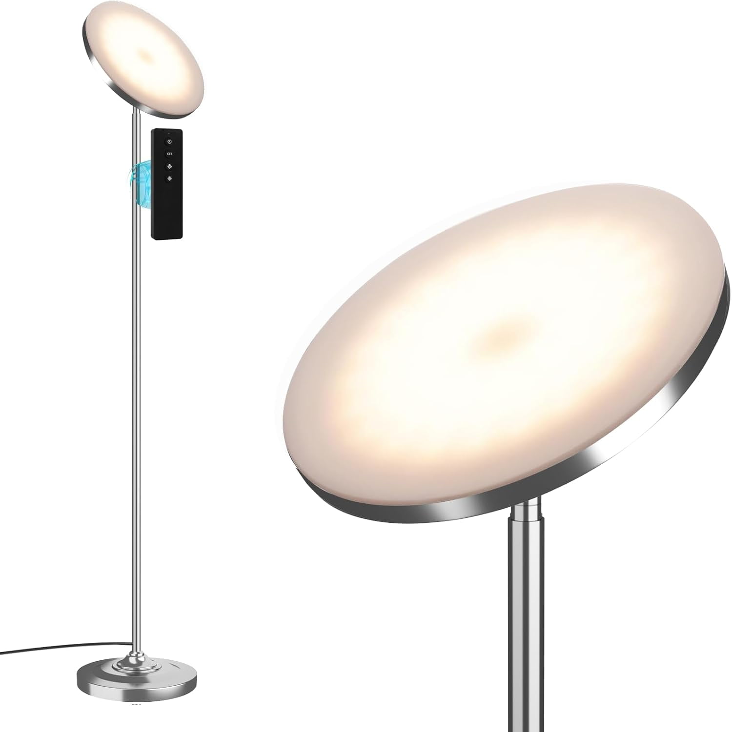 Floor Lamp, 30W/2600LM Bright Floor Lamp with Remote Control, Stepless ...