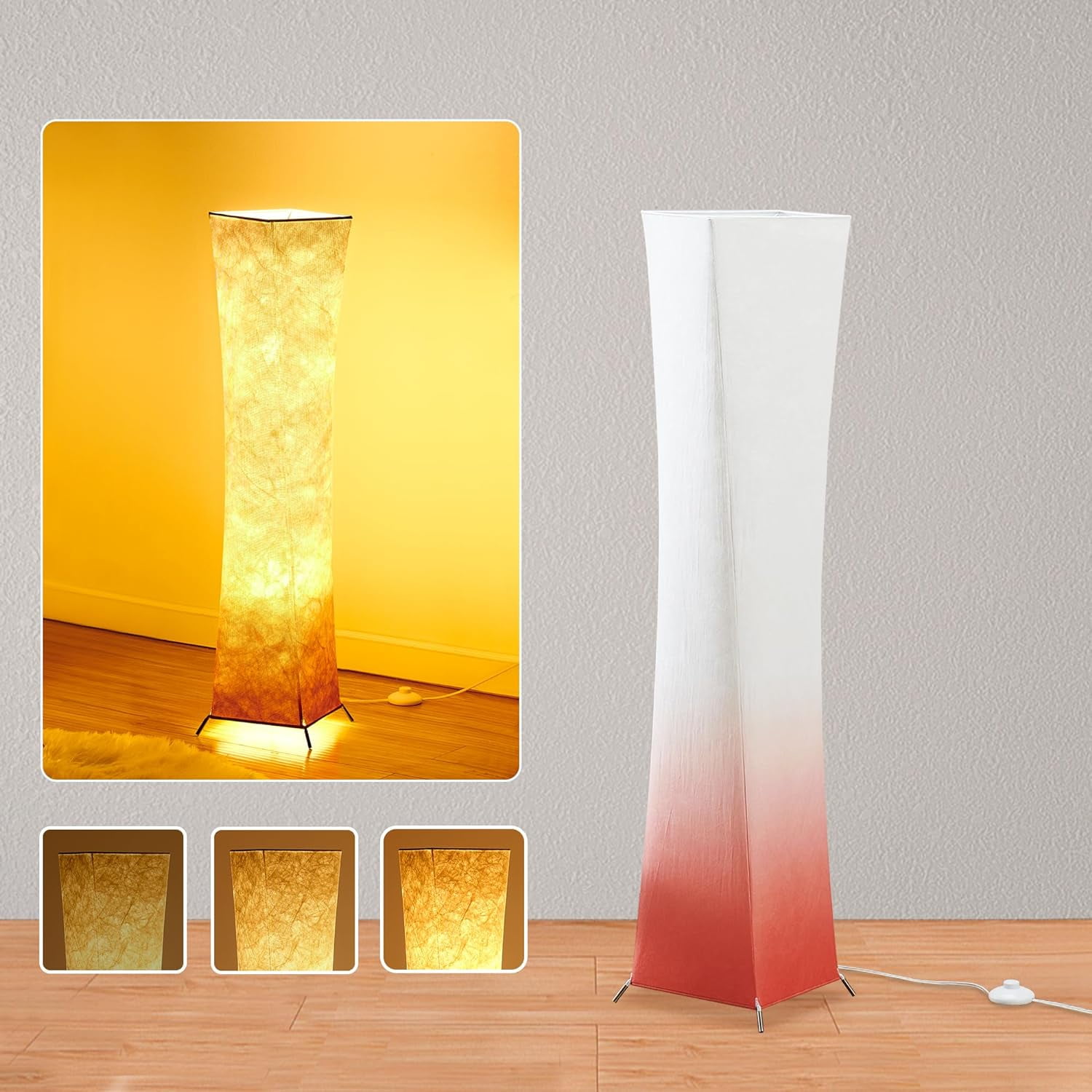 Floor Lamp, Dimmable 39" (XS) Tall Standing Lamp, 3 Levels Adjustable ...