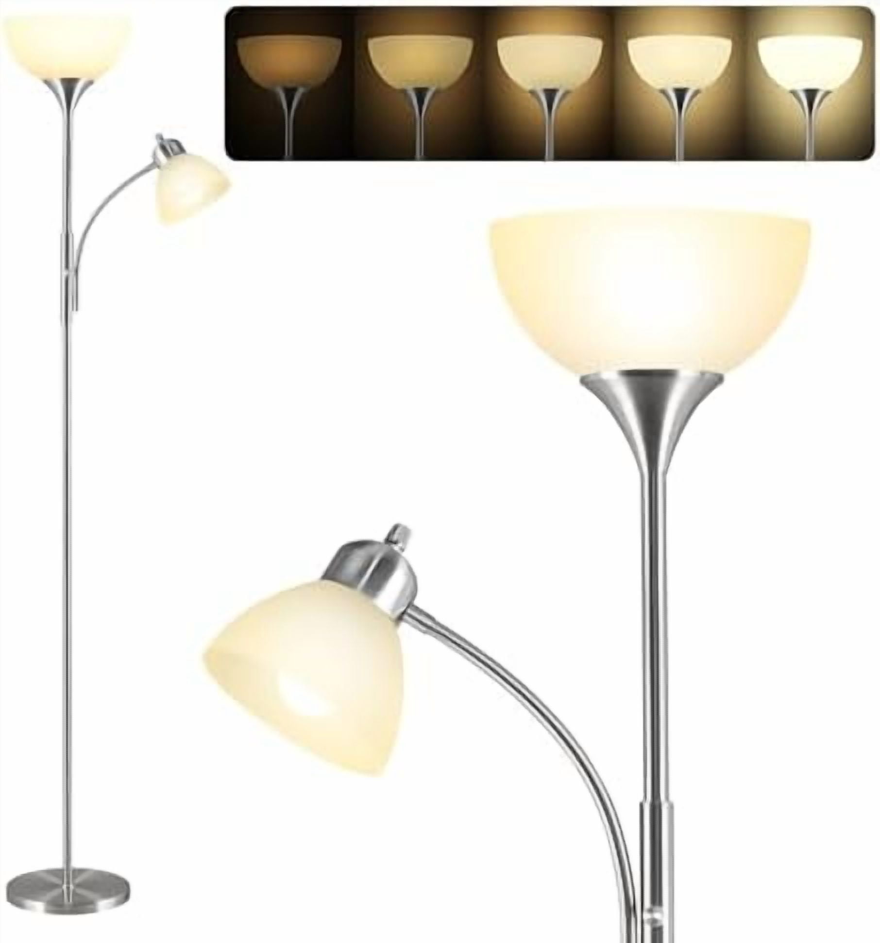 Floor Lamp, Dimmable Standing lamp, Stepless Dimming Brightness ...