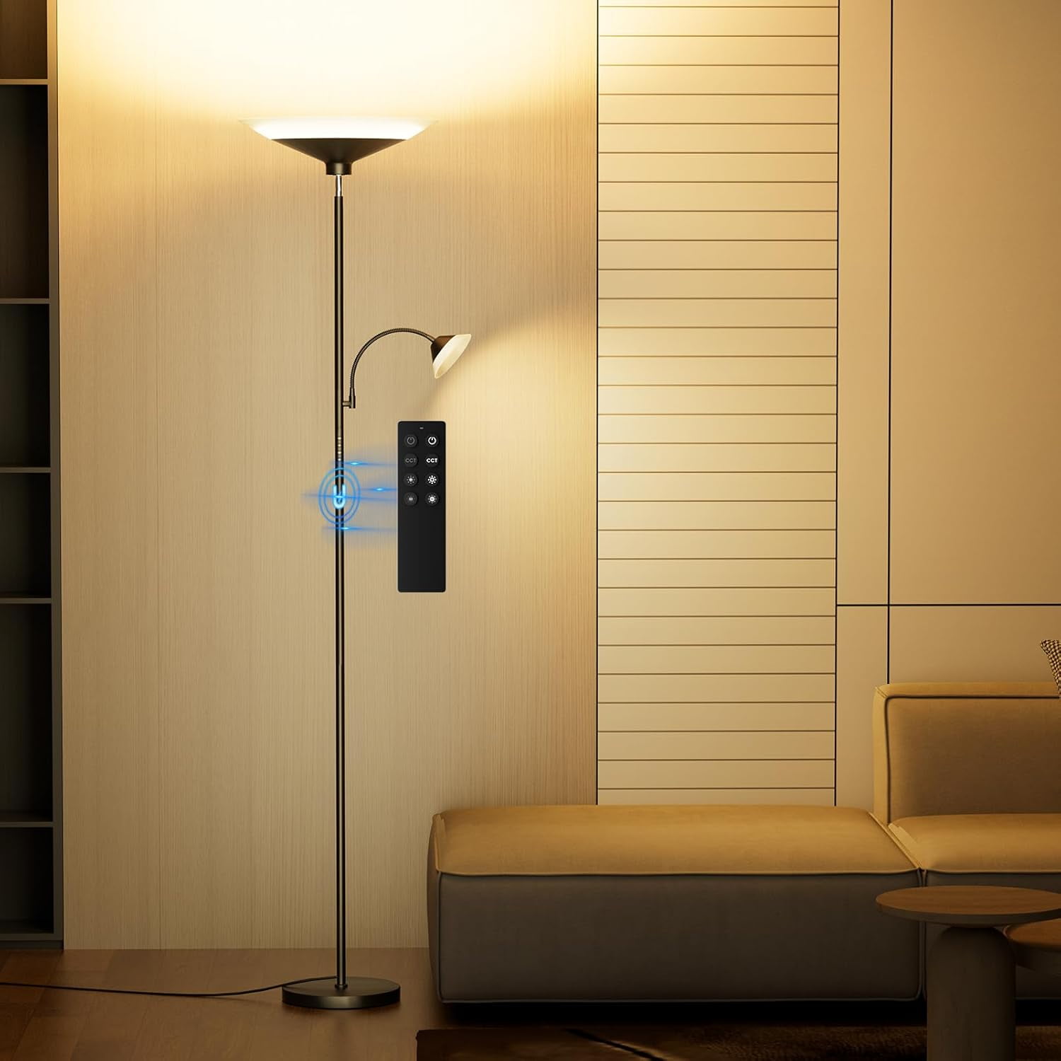 Floor Lamp with Reading Light, 4 Color Temperatures, & Individual Light ...
