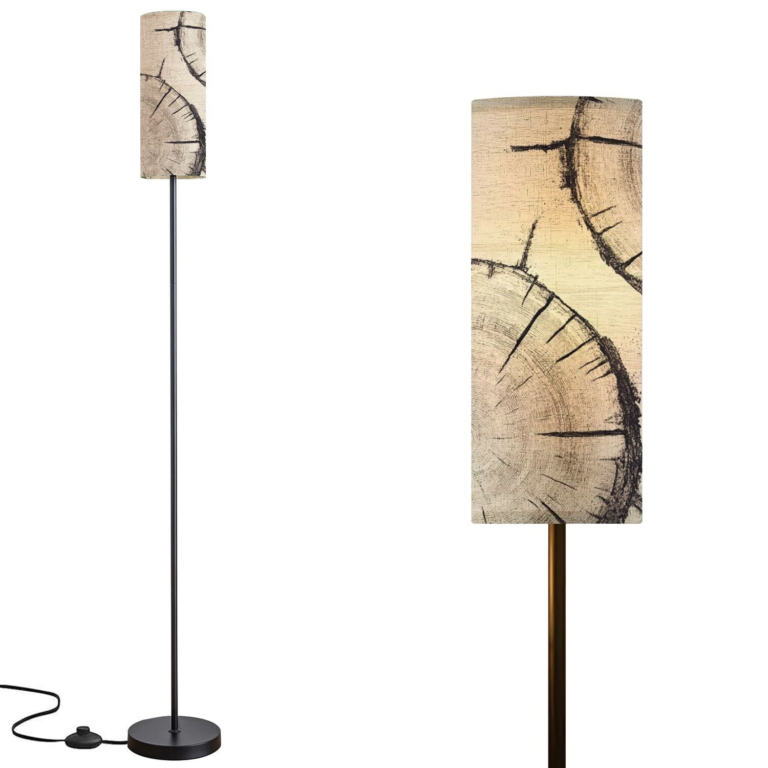 Floor Lamp for Living Room with 3 Color Temperature Beige Tree Ring ...