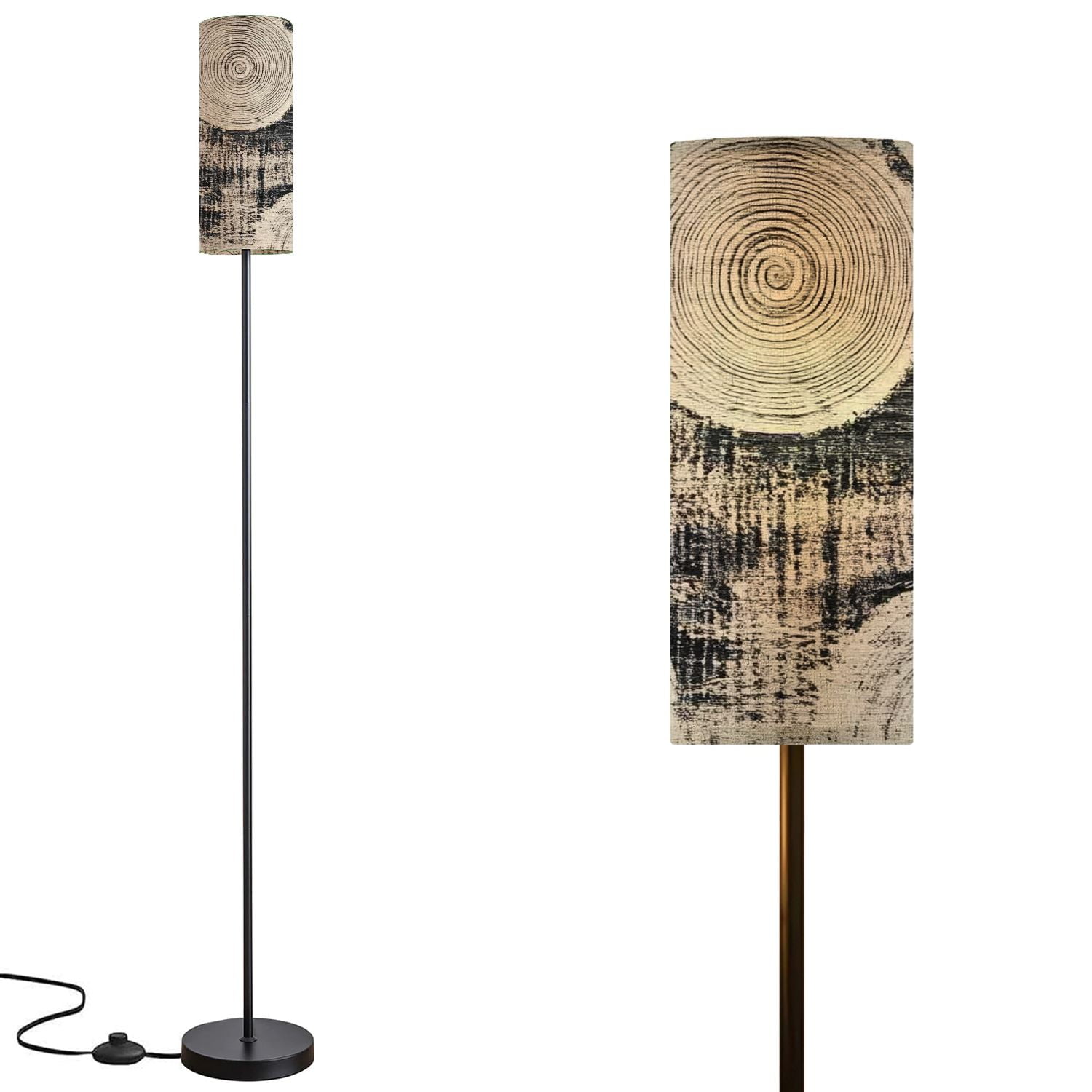 Floor Lamp for Living Room with 3 Color Temperature Beige Tree Ring ...