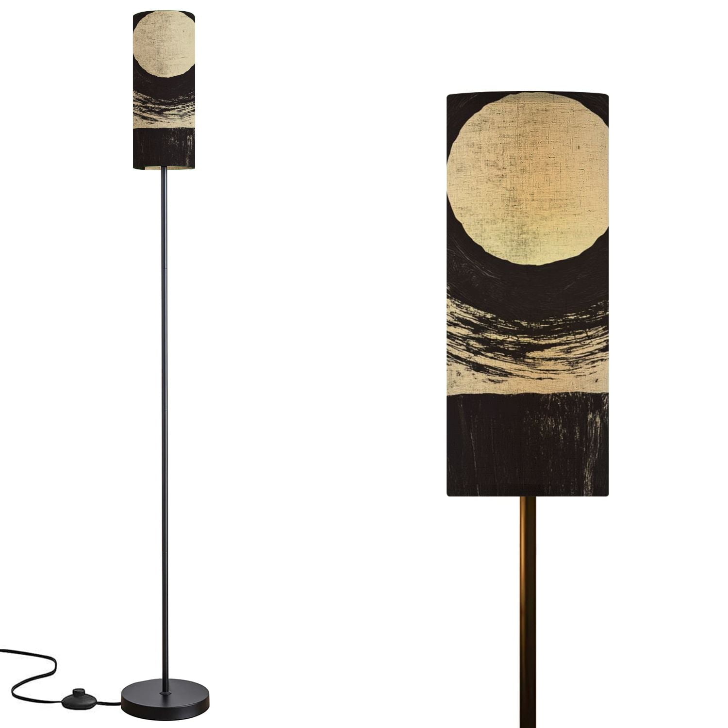 Floor Lamp for Living Room with 3 Color Temperature Beige Tree Ring ...