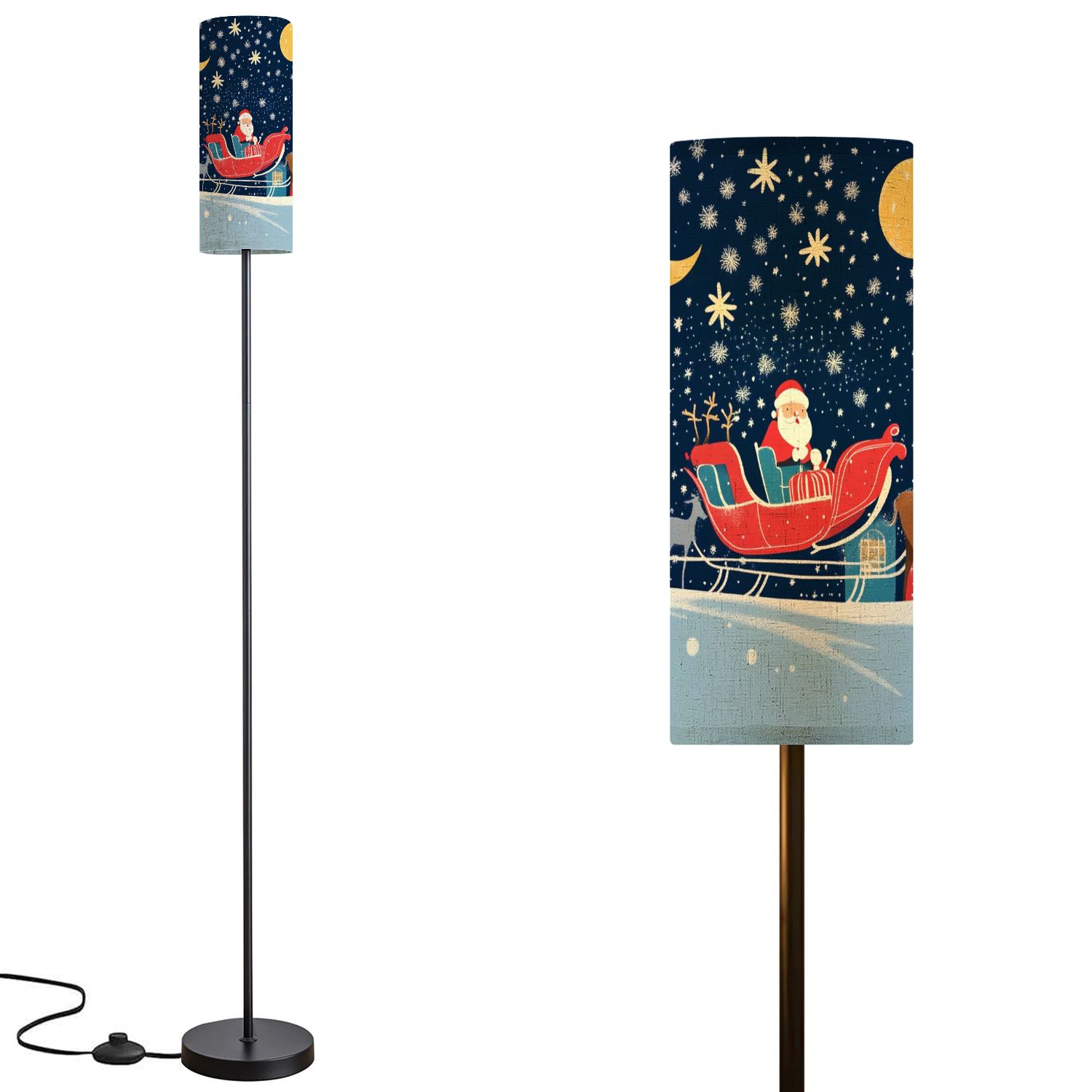 Floor Lamp for Living Room with 3 Color Temperature Christmas Santa ...