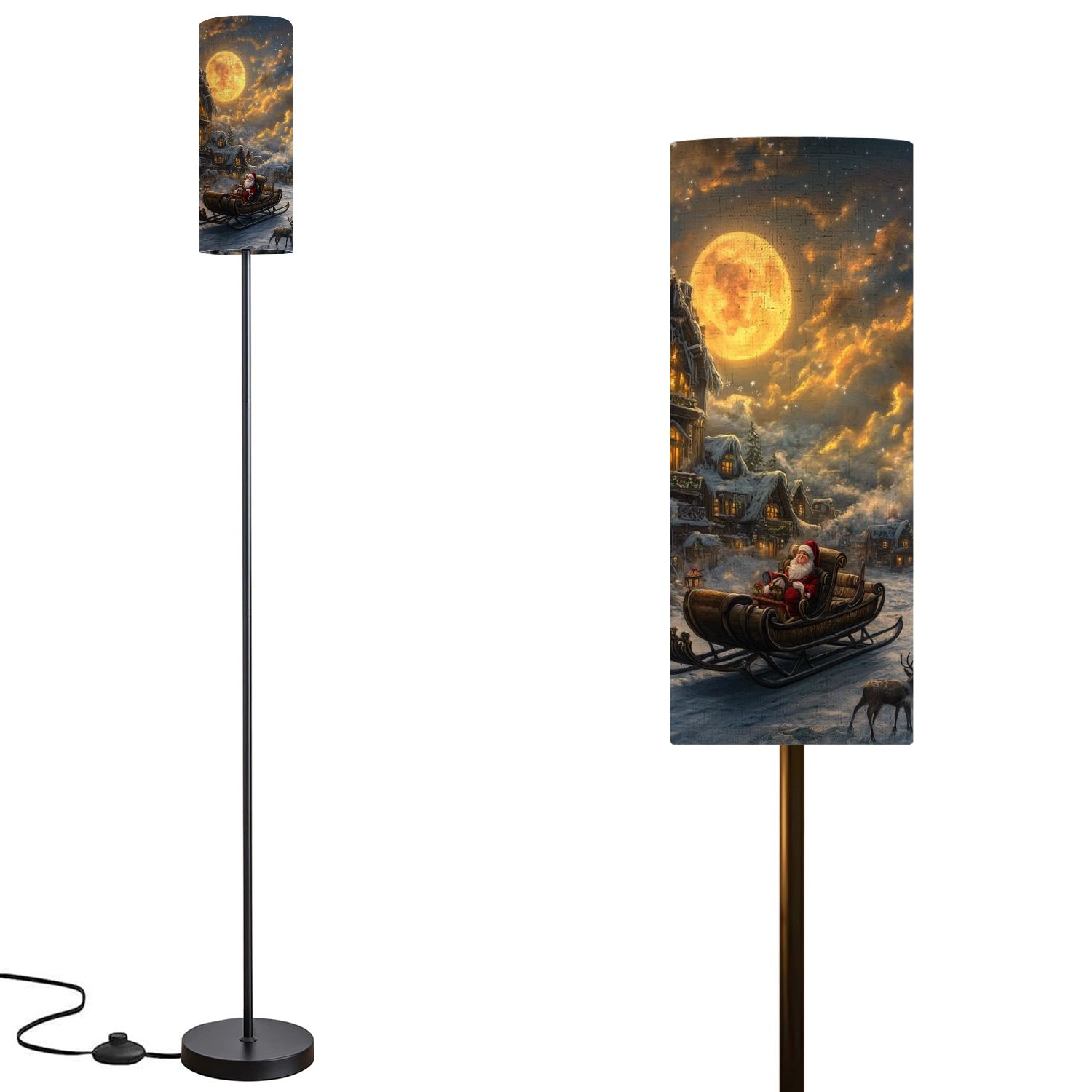 Floor Lamp for Living Room with 3 Color Temperature Christmas Santa ...