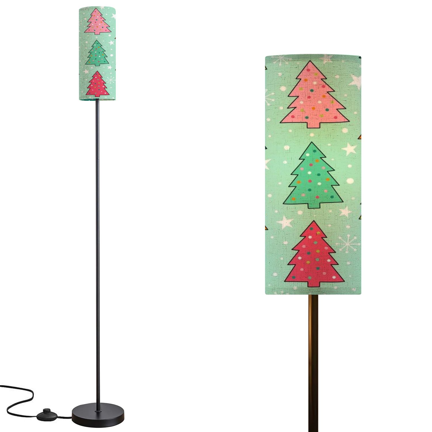 Floor Lamp for Living Room with 3 Color Temperature Colorful hand drawn ...