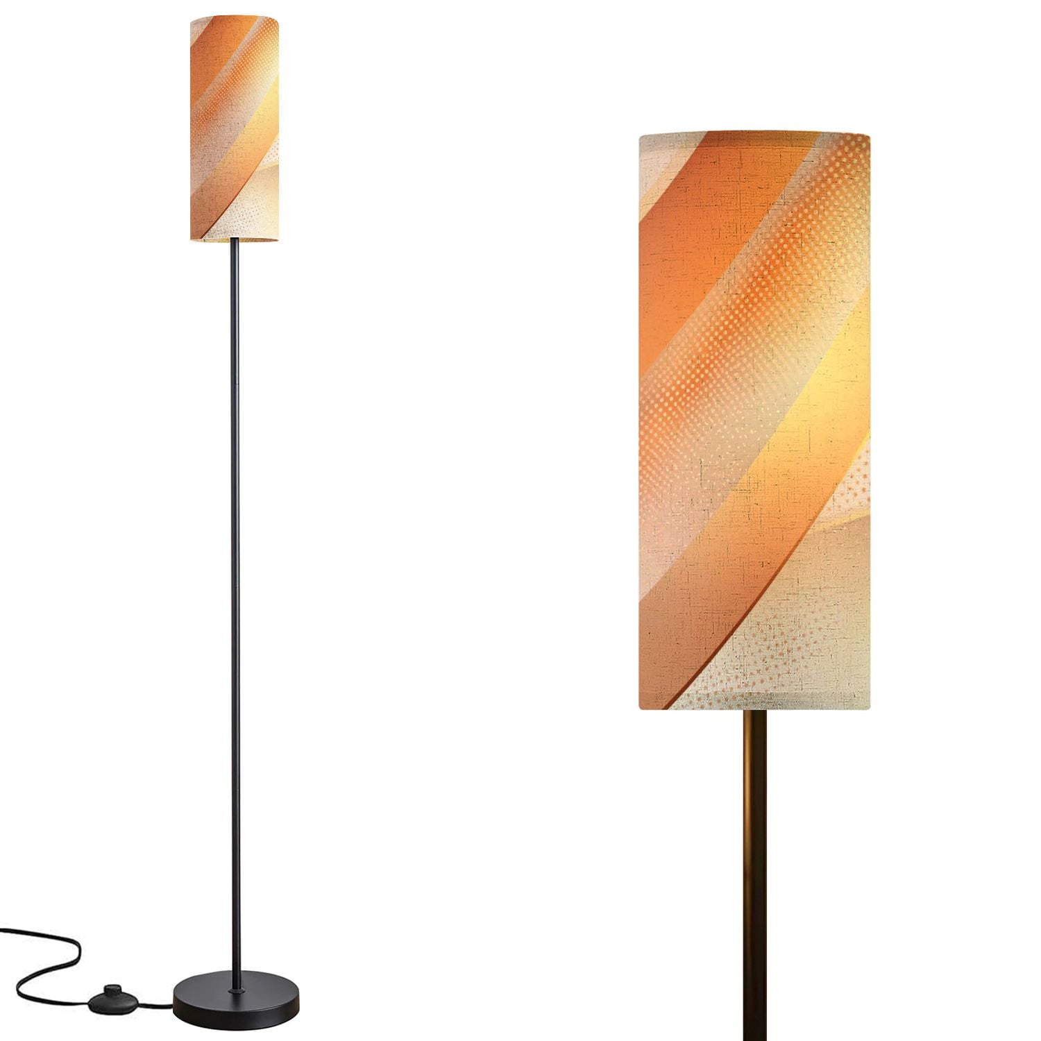 Floor Lamp for Living Room with 3 Color Temperature Cream Rose Gold ...