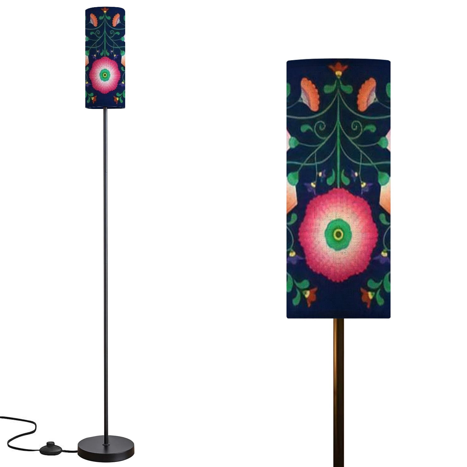 Floor Lamp for Living Room with 3 Color Temperature Embroidery native ...