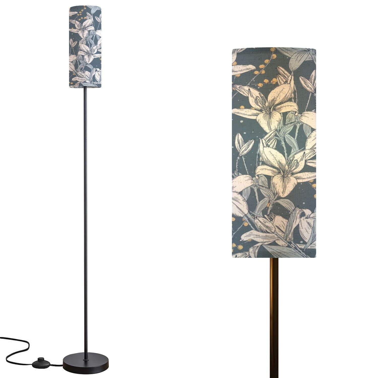 Floor Lamp for Living Room with 3 Color Temperature Floral design ...
