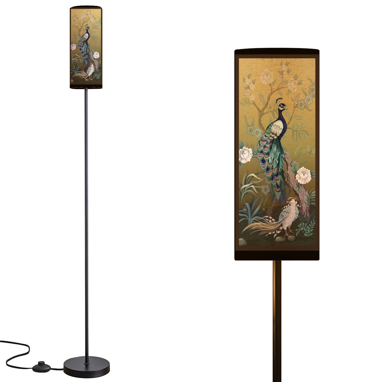 Floor Lamp for Living Room with 3 Color Temperature Folding screen ...