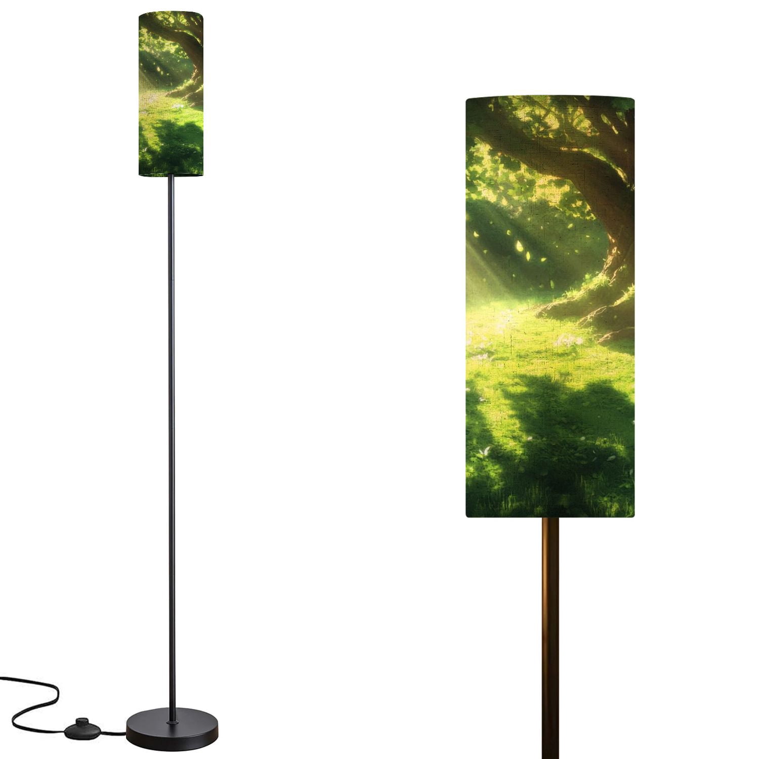 Floor Lamp for Living Room with 3 Color Temperature Forest Nature Tree Green Indoor Outdoor ...