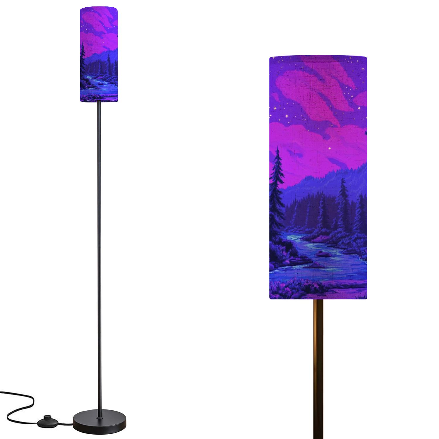 Floor Lamp for Living Room with 3 Color Temperature Galaxy Moon Misty ...