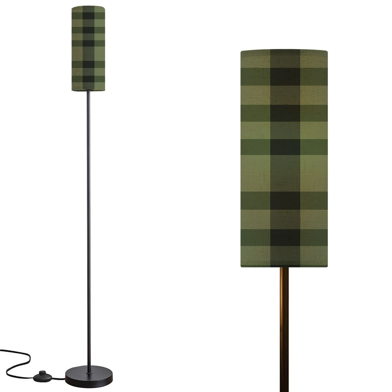 Floor Lamp for Living Room with 3 Color Temperature Green Checkers ...