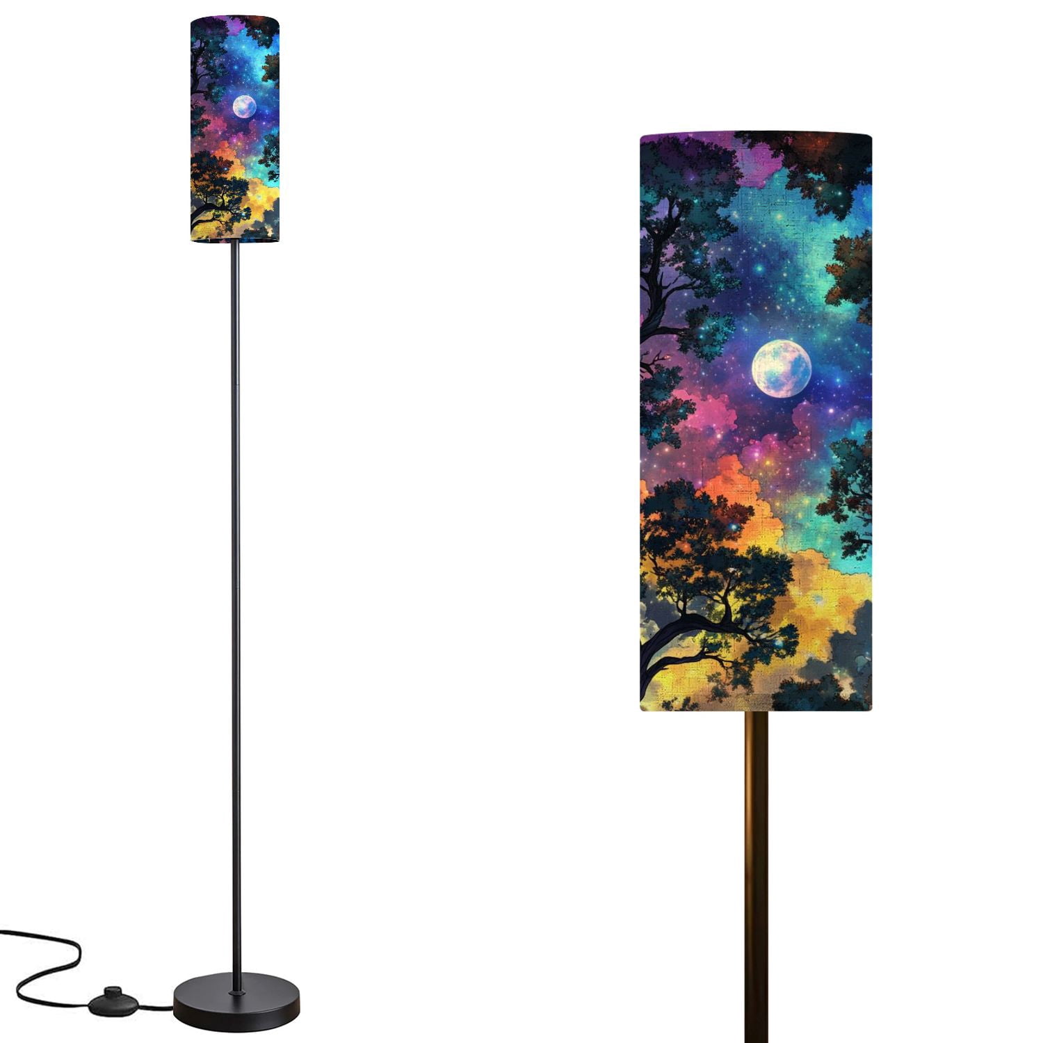 Floor Lamp for Living Room with 3 Color Temperature Moon Forest ...