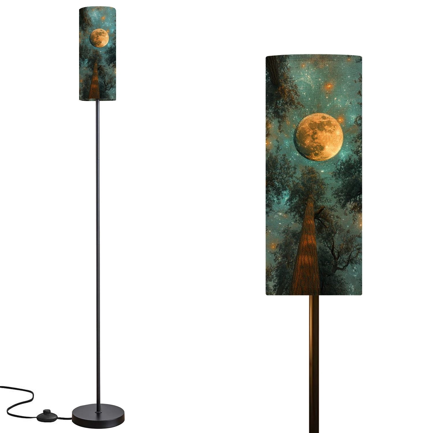 Floor Lamp for Living Room with 3 Color Temperature Moon Forest ...