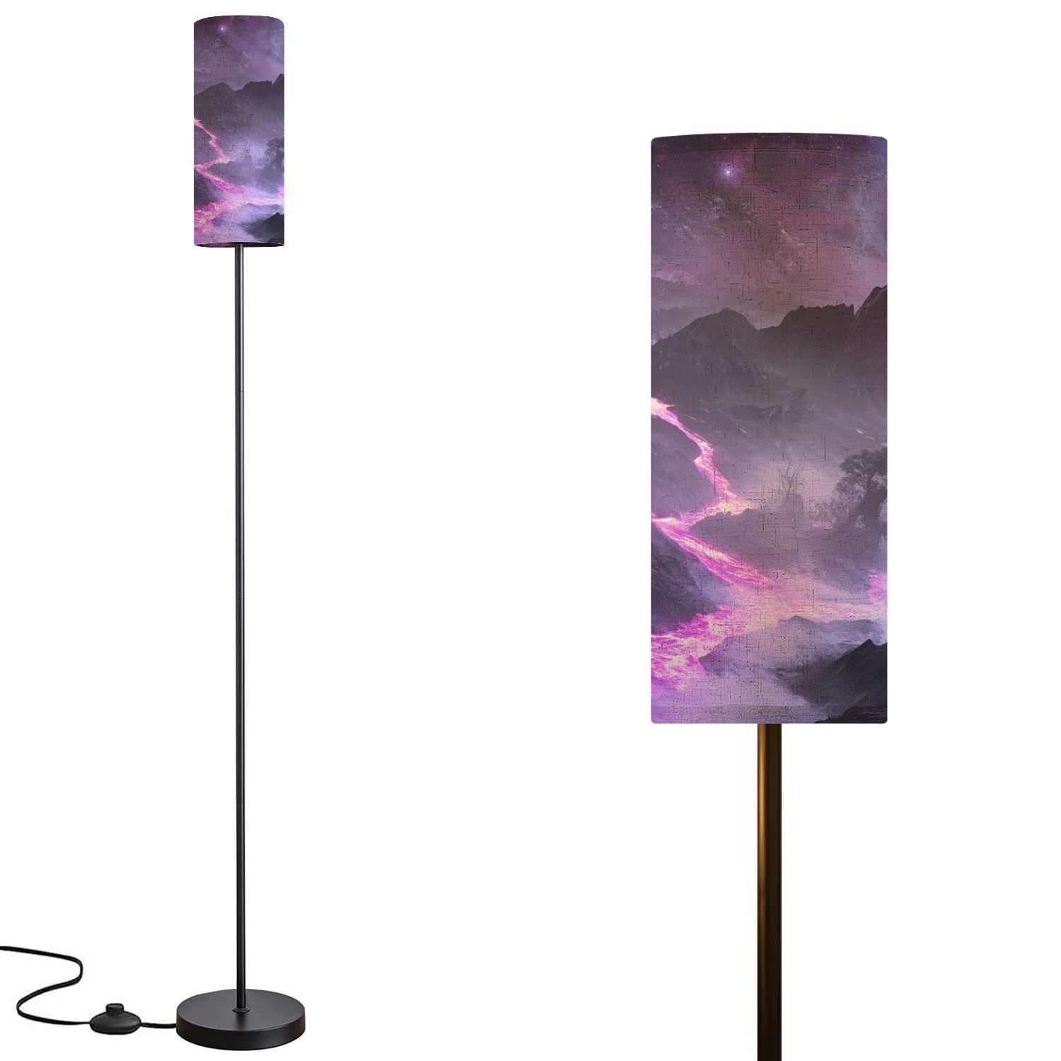 Floor Lamp for Living Room with 3 Color Temperature Mountain UV Galaxy ...