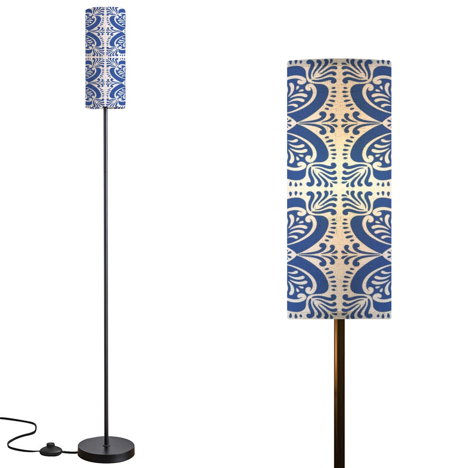 Floor Lamp for Living Room with 3 Color Temperature Pattern blue white ...