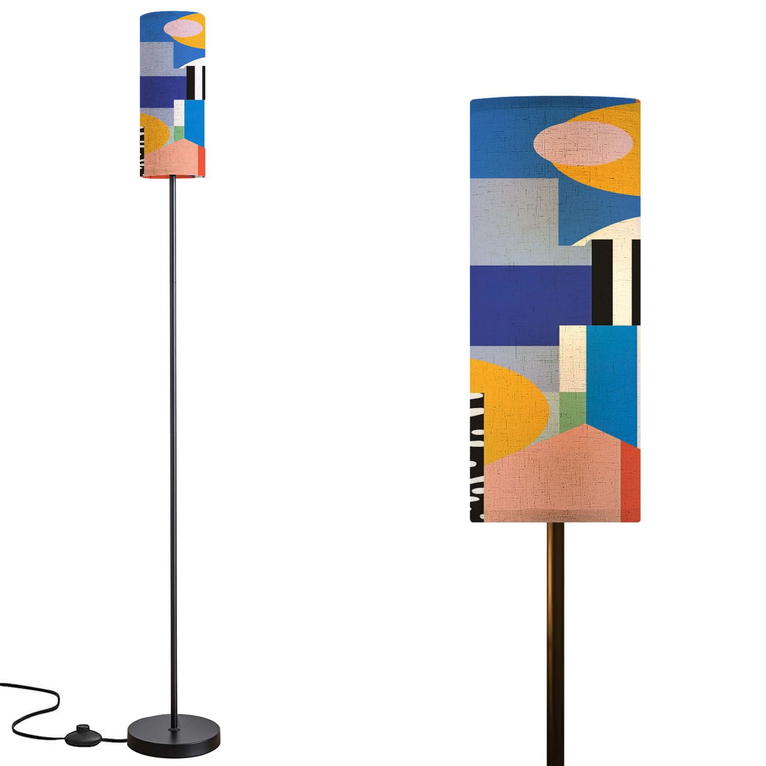 Floor Lamp for Living Room with 3 Color Temperature Printed Graphic ...
